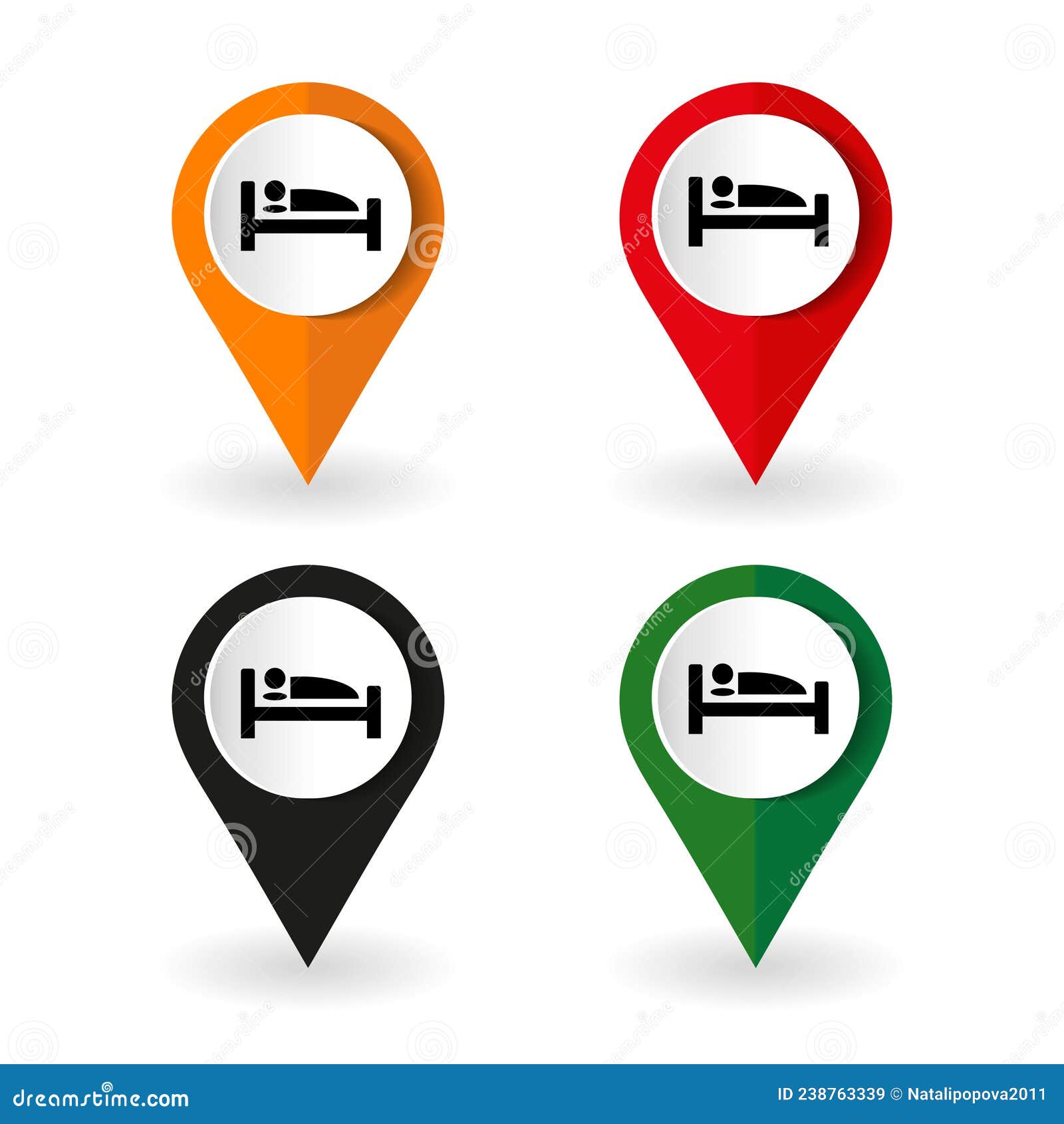 Map Marker with Icon of a Hotel Vector Illustration Stock Vector ...