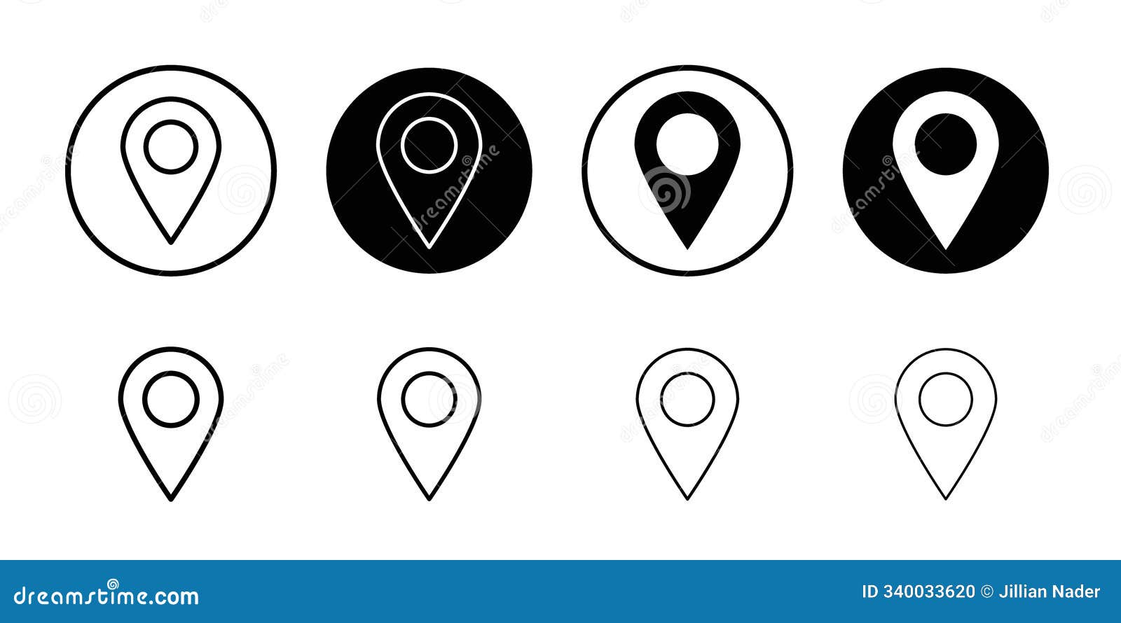 Map Marker Icon & X28;2& X29; Linear Logo Isolated Stock Illustration ...