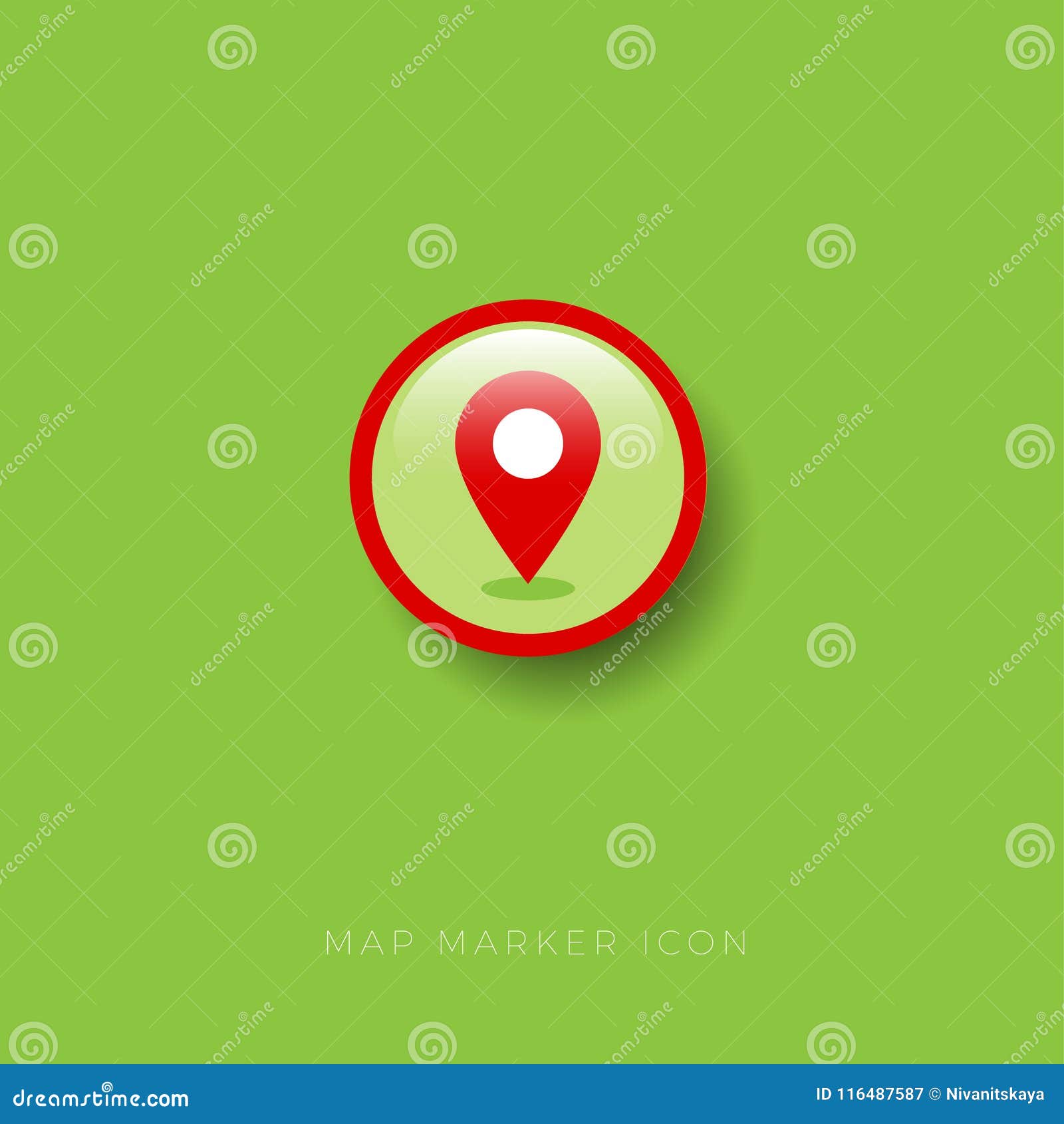Map Marker Icon. Red Map Marker on a Circle Stock Vector - Illustration ...