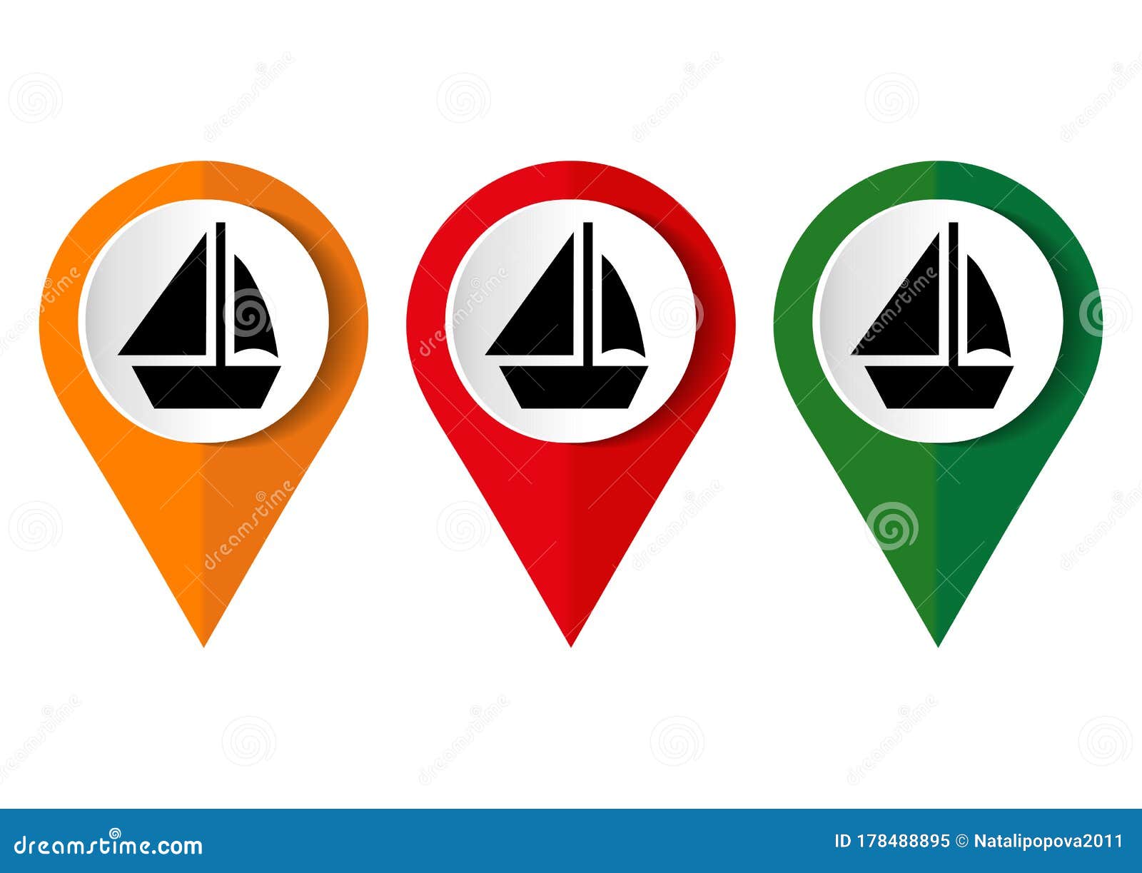Map Marker with Icon of a Ship, Vector Illustration Stock Vector ...