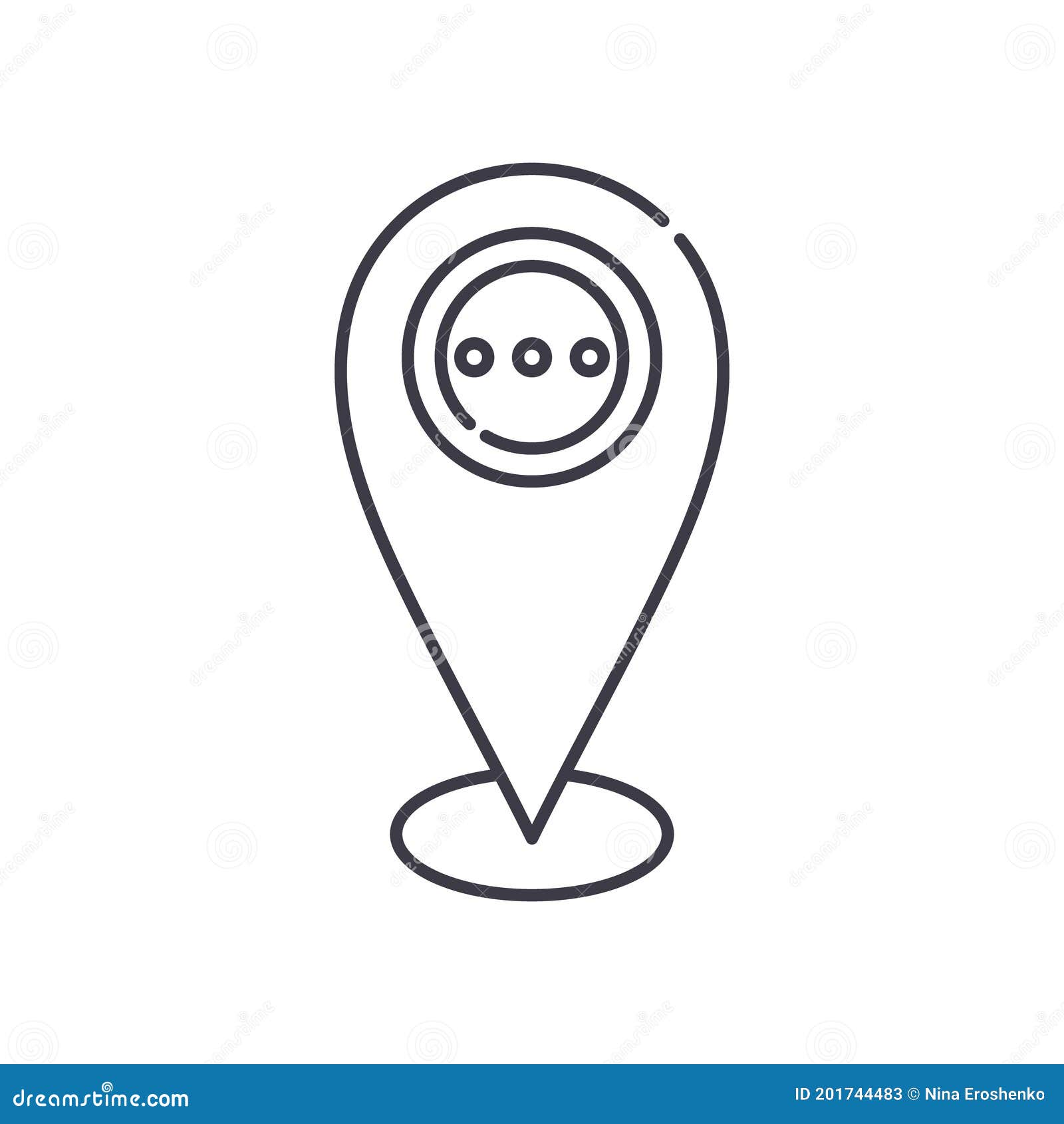 Map Marker Icon, Linear Isolated Illustration, Thin Line Vector, Web ...