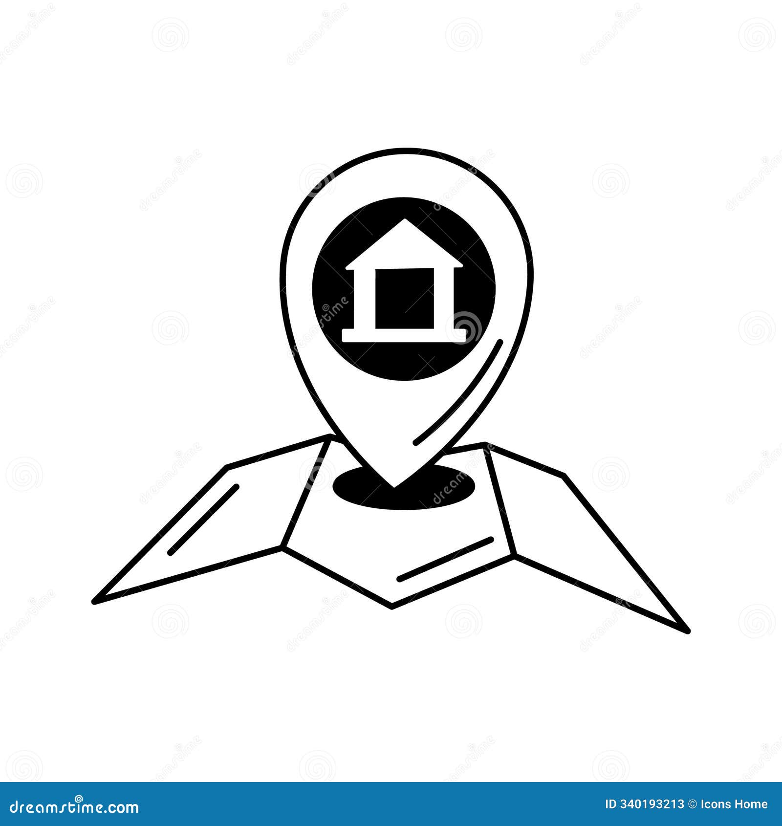 A Map Marker Indicating the Location of a Museum or Gallery Stock ...