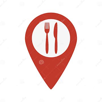 Map Marker Location with Fork and Knife. Stock Illustration ...