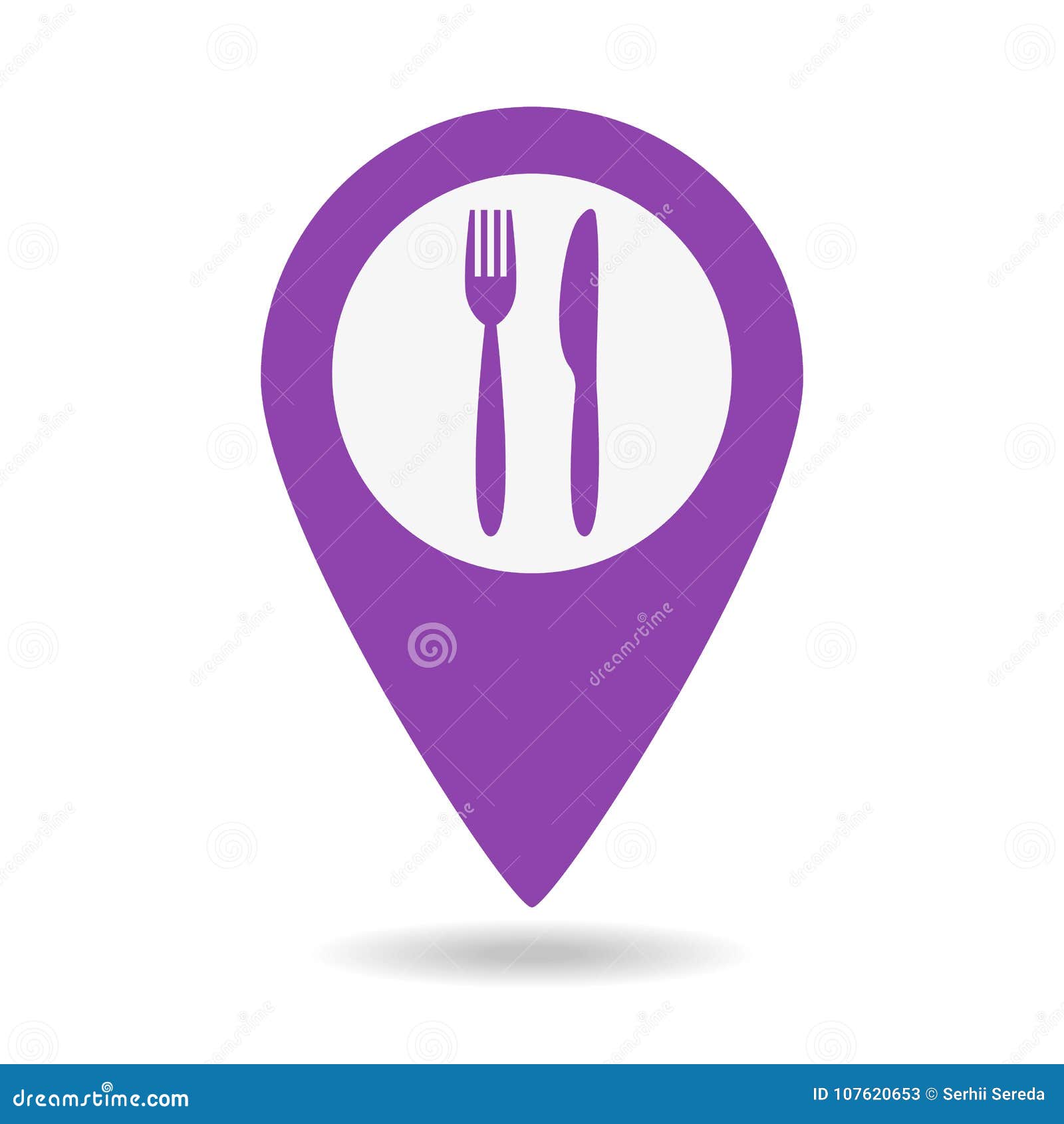 Map Marker Location with Fork and Knife. Stock Illustration ...