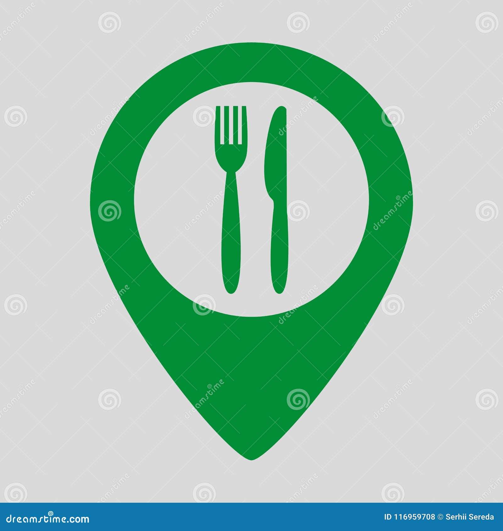 Map Marker Location with Fork and Knife. Stock Illustration ...