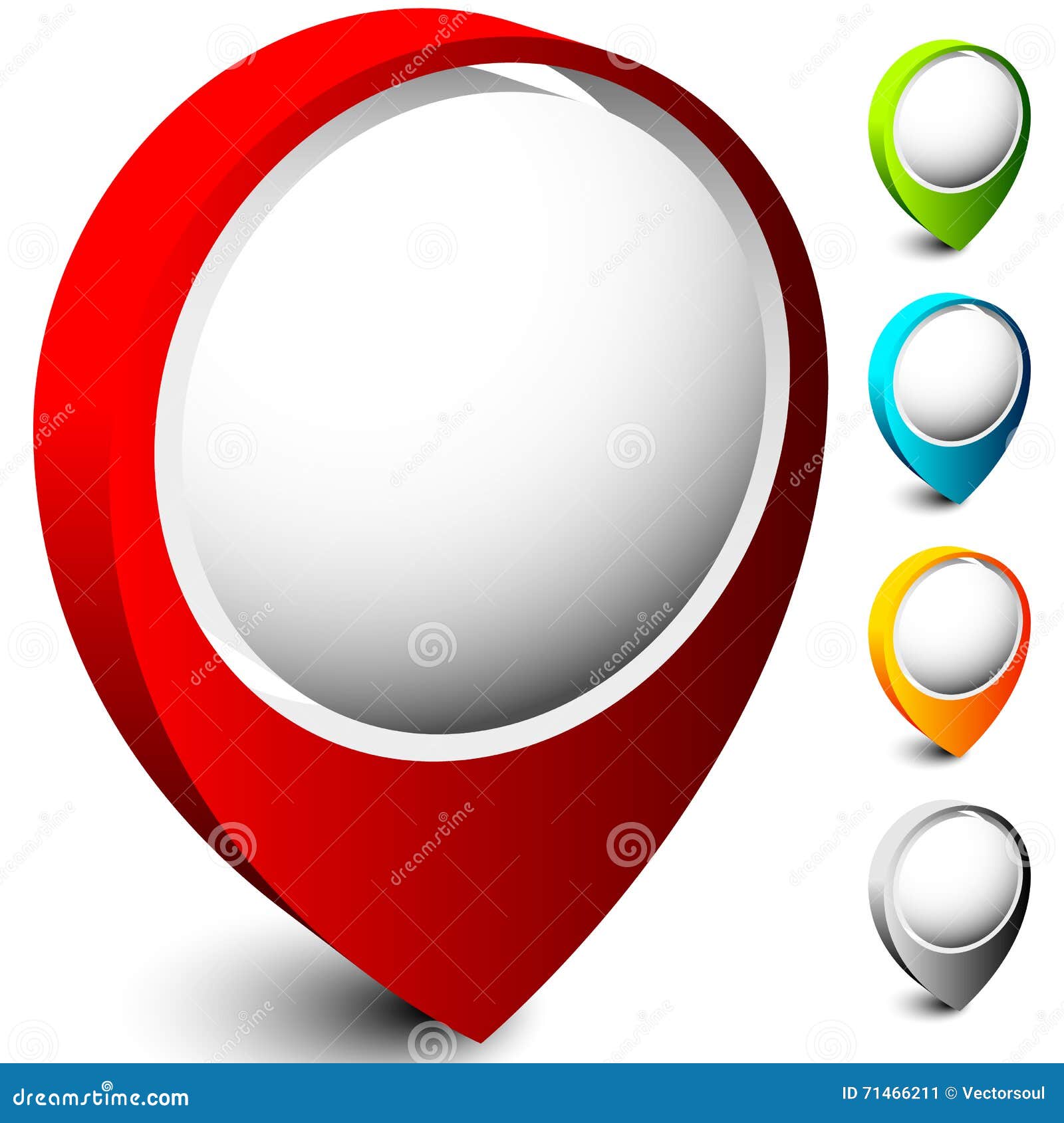 Map Marker, Map Pin Icon in 5 Colors Stock Illustration - Illustration ...