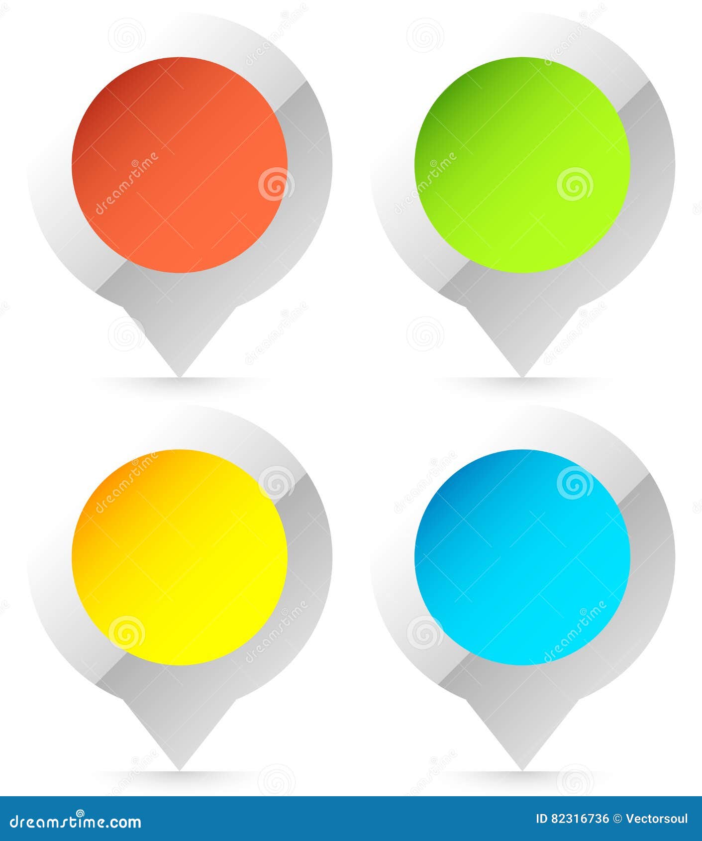 Map Marker, Map Pin Icon in 4 Colors Stock Vector - Illustration of ...