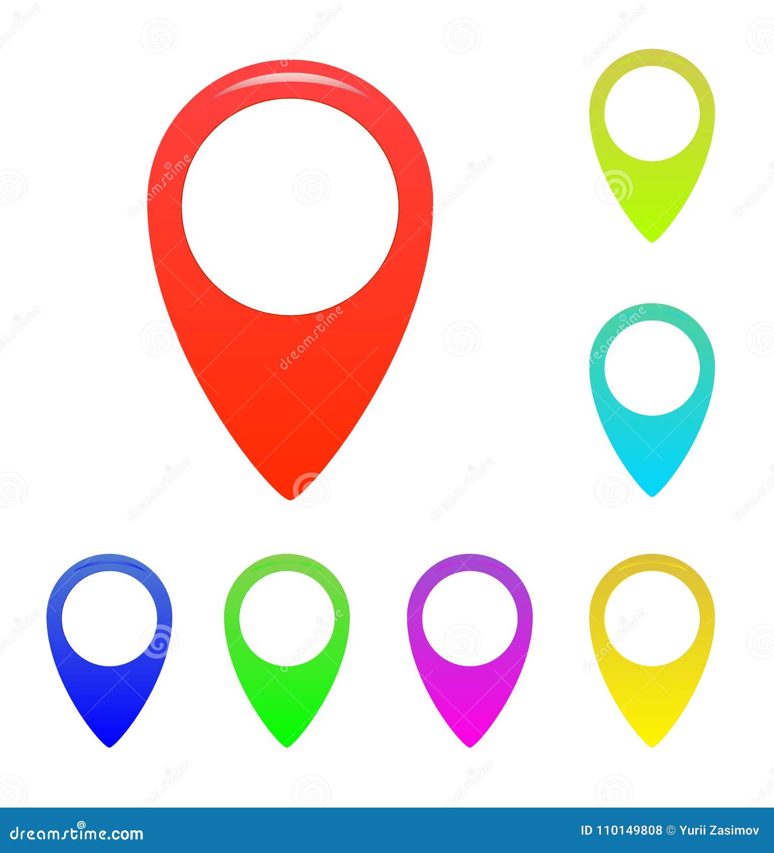 Map Marker, Map Pin Vector. Map Markers with Circles with Blank Space ...