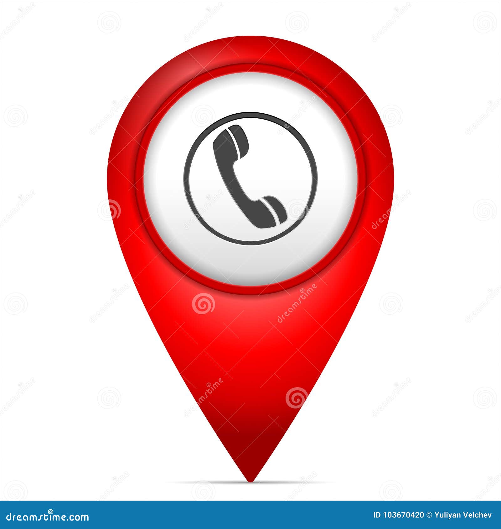 Map Marker with Phone Symbol Stock Vector - Illustration of phone ...