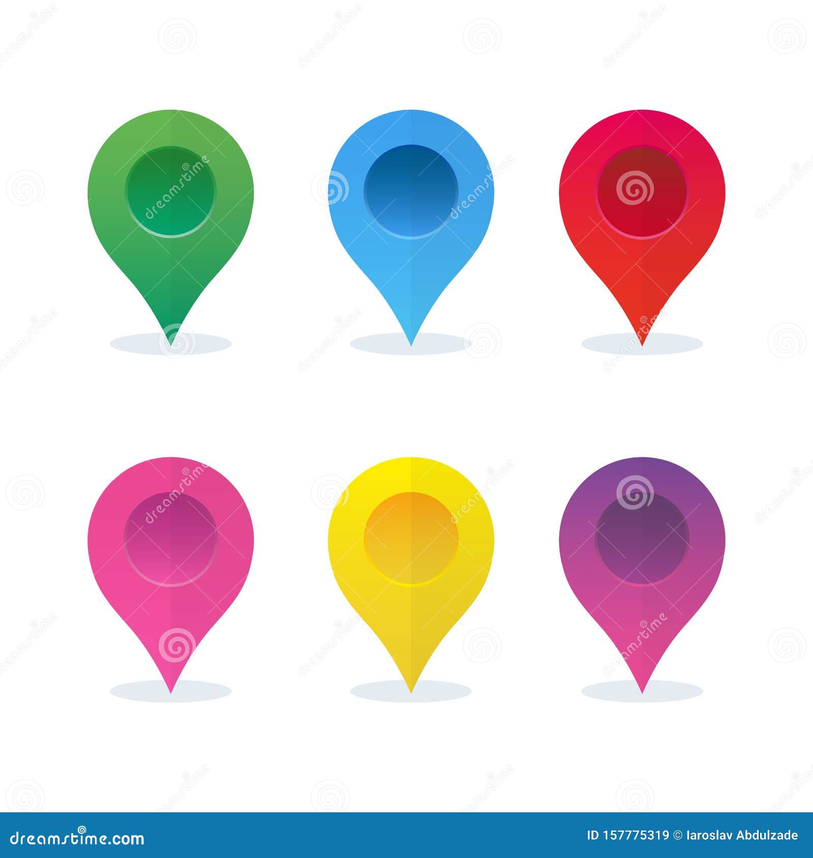 Map Marker, Map Pin Vector. Map Markers With Circles With Blank Space ...