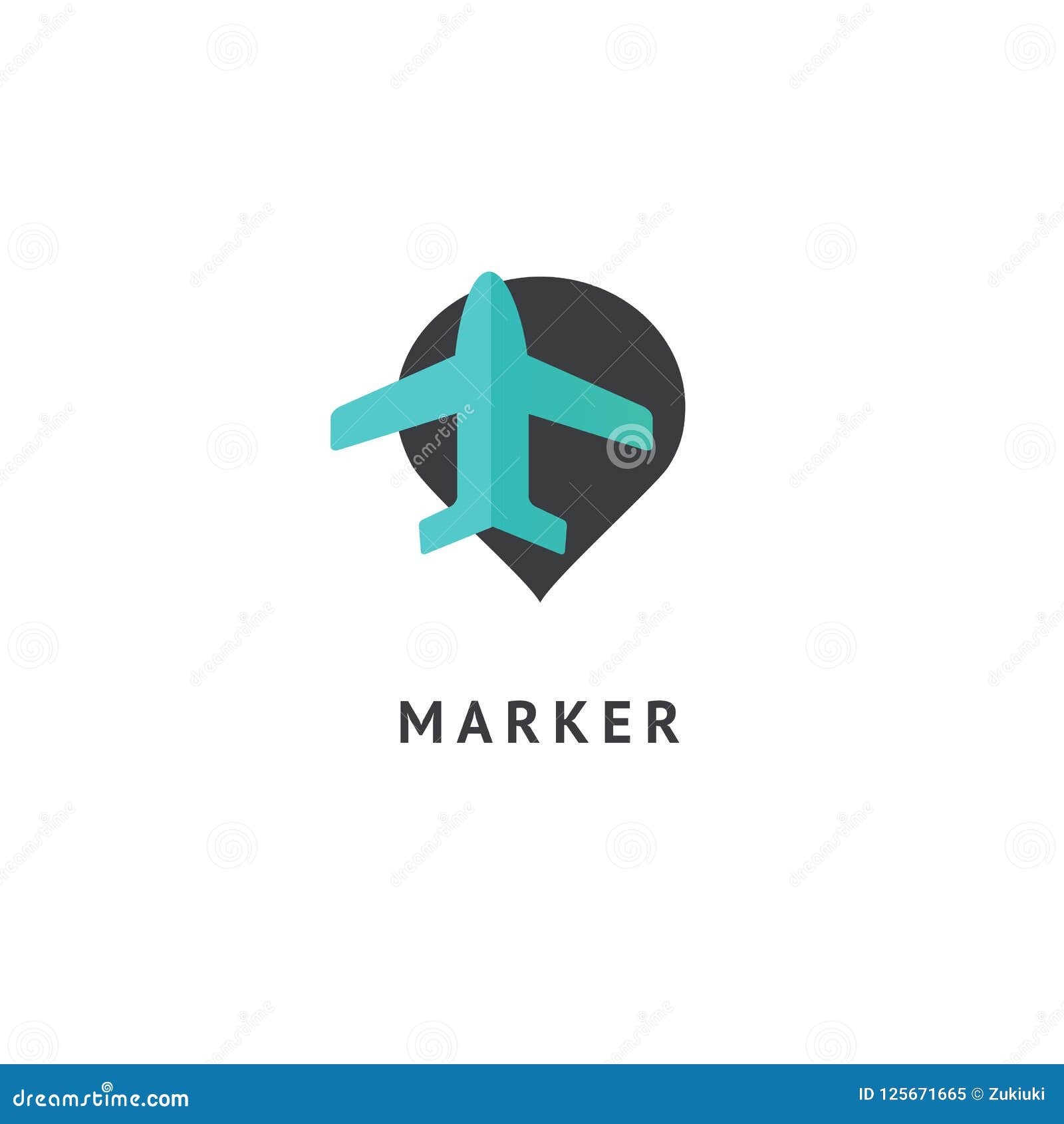 Map Marker with Plane Icon. Vector Flat Style Illustration Location Pin ...