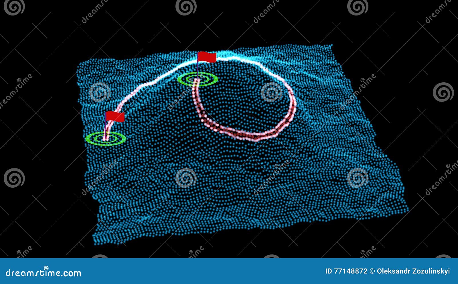 Map Marker Pointer with Dots Road Vector Outline Style. GPS Navigation ...
