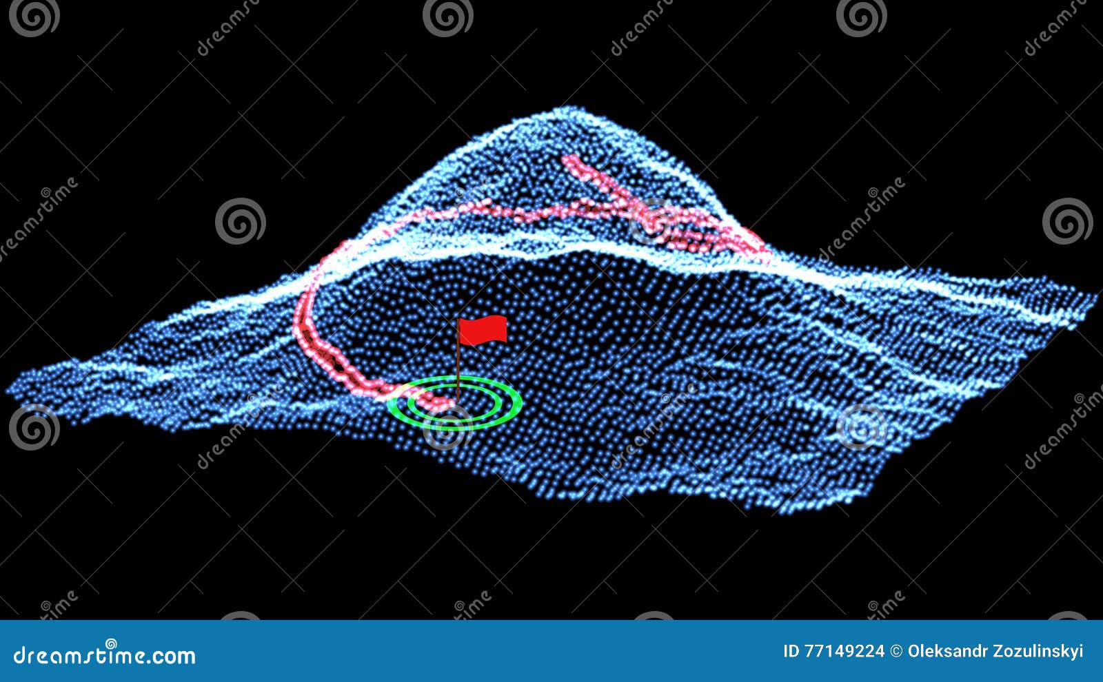 Map Marker Pointer with Dots Road Vector Outline Style. GPS Navigation ...