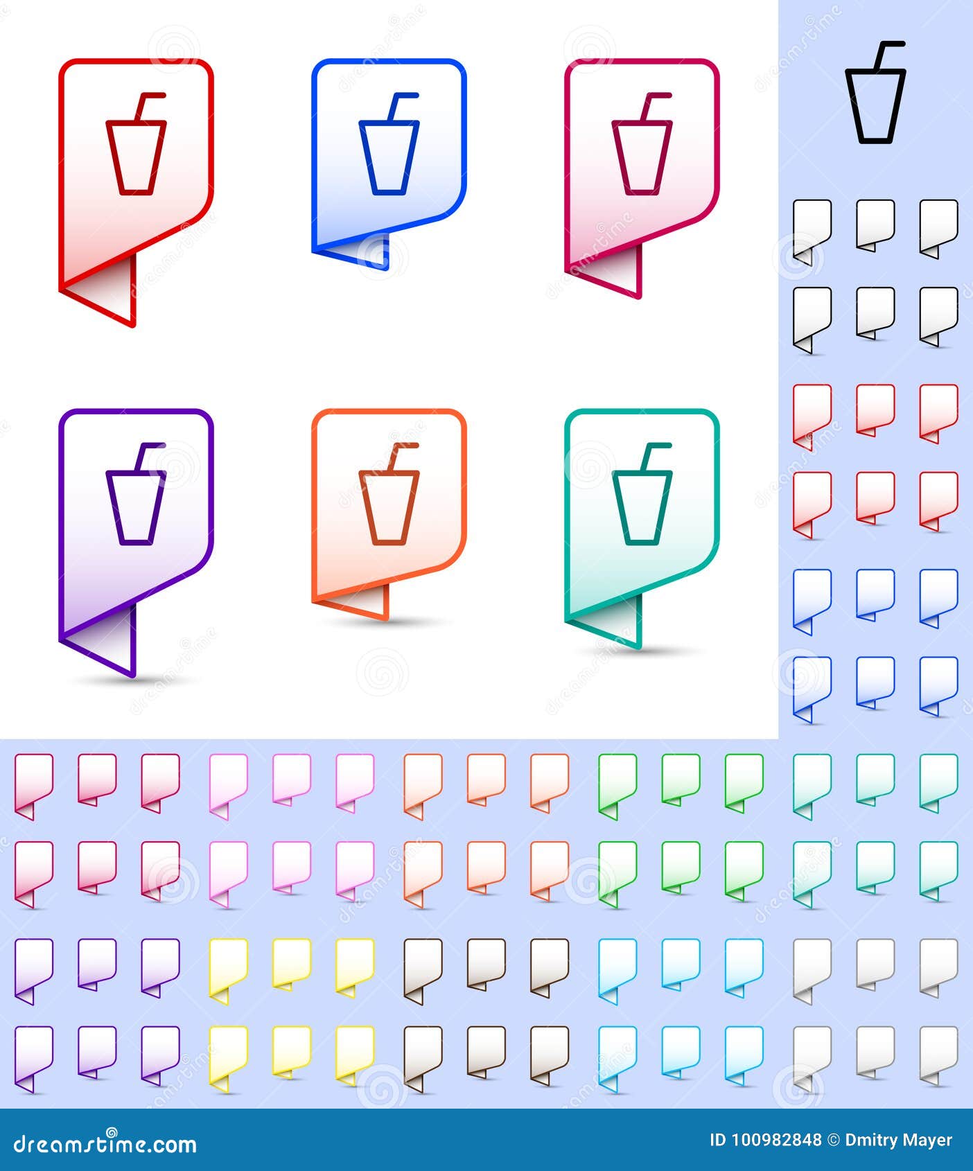 Map Marker or Pointer, Rounded Marker Mock Up with Color Frame and ...