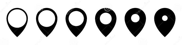 Map Marker Set. Different Pin Pointer Icon Set. Different Pointer Shapes. Flat Logo. Navigation ...