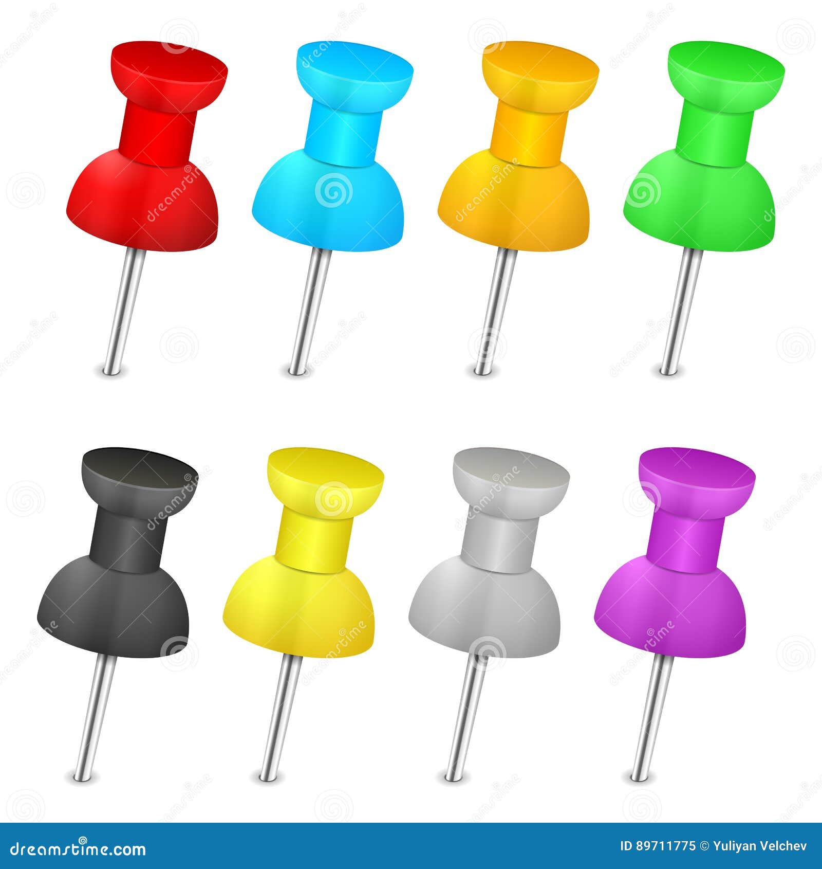 Map marker set stock vector. Illustration of needle, thumbtack - 89711775