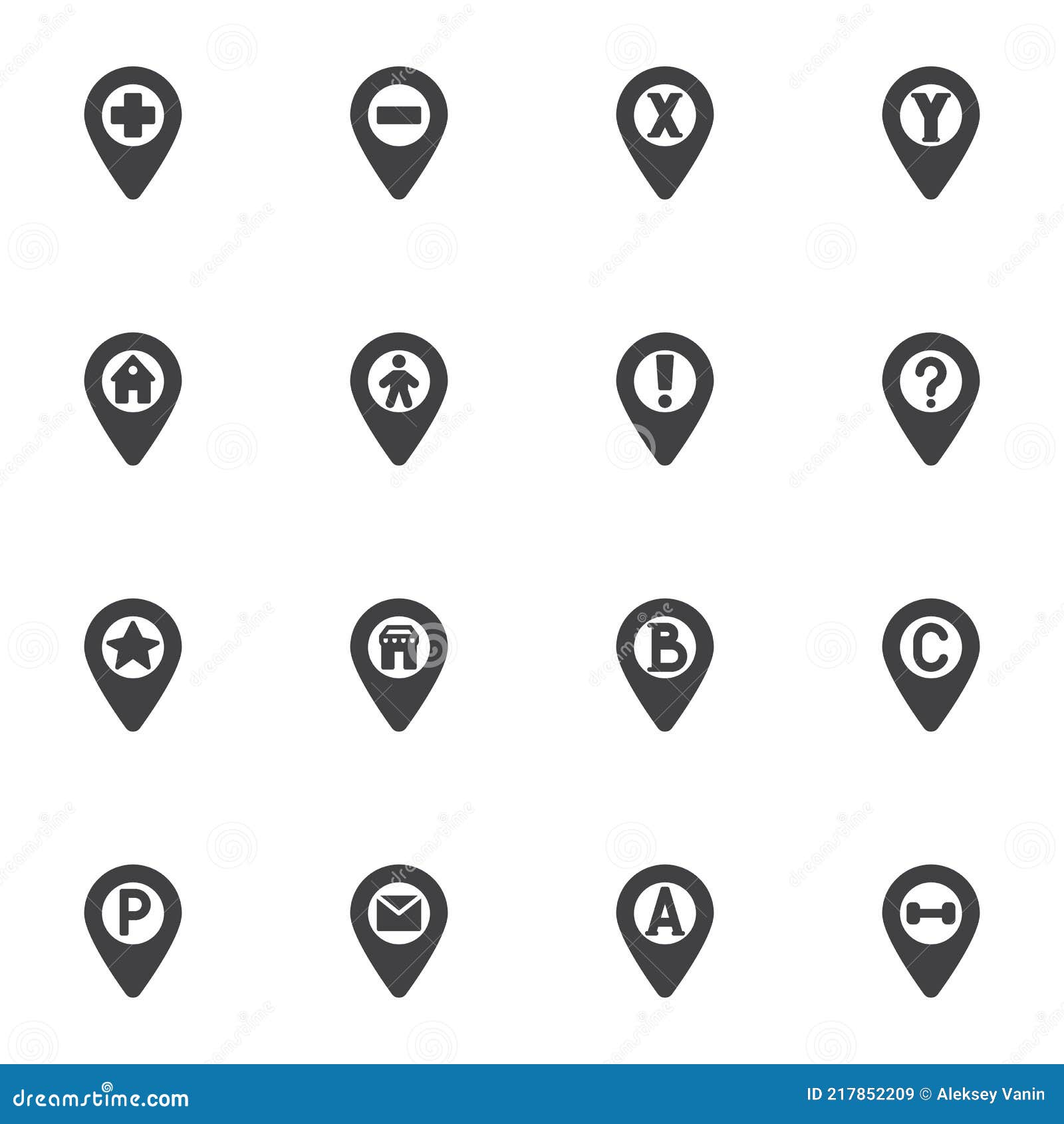 Map Marker Vector Icons Set Stock Vector - Illustration of question ...