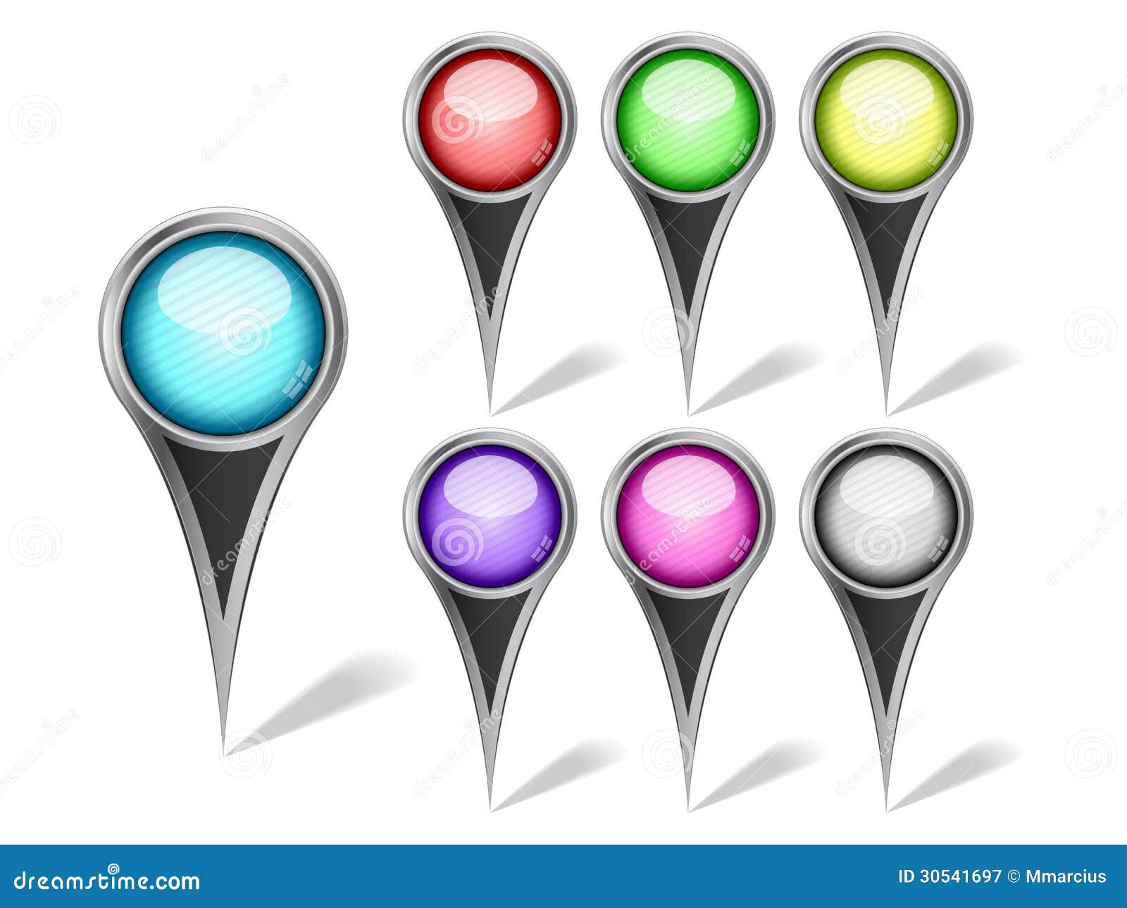 Map marker. stock vector. Illustration of button, colorful - 30541697