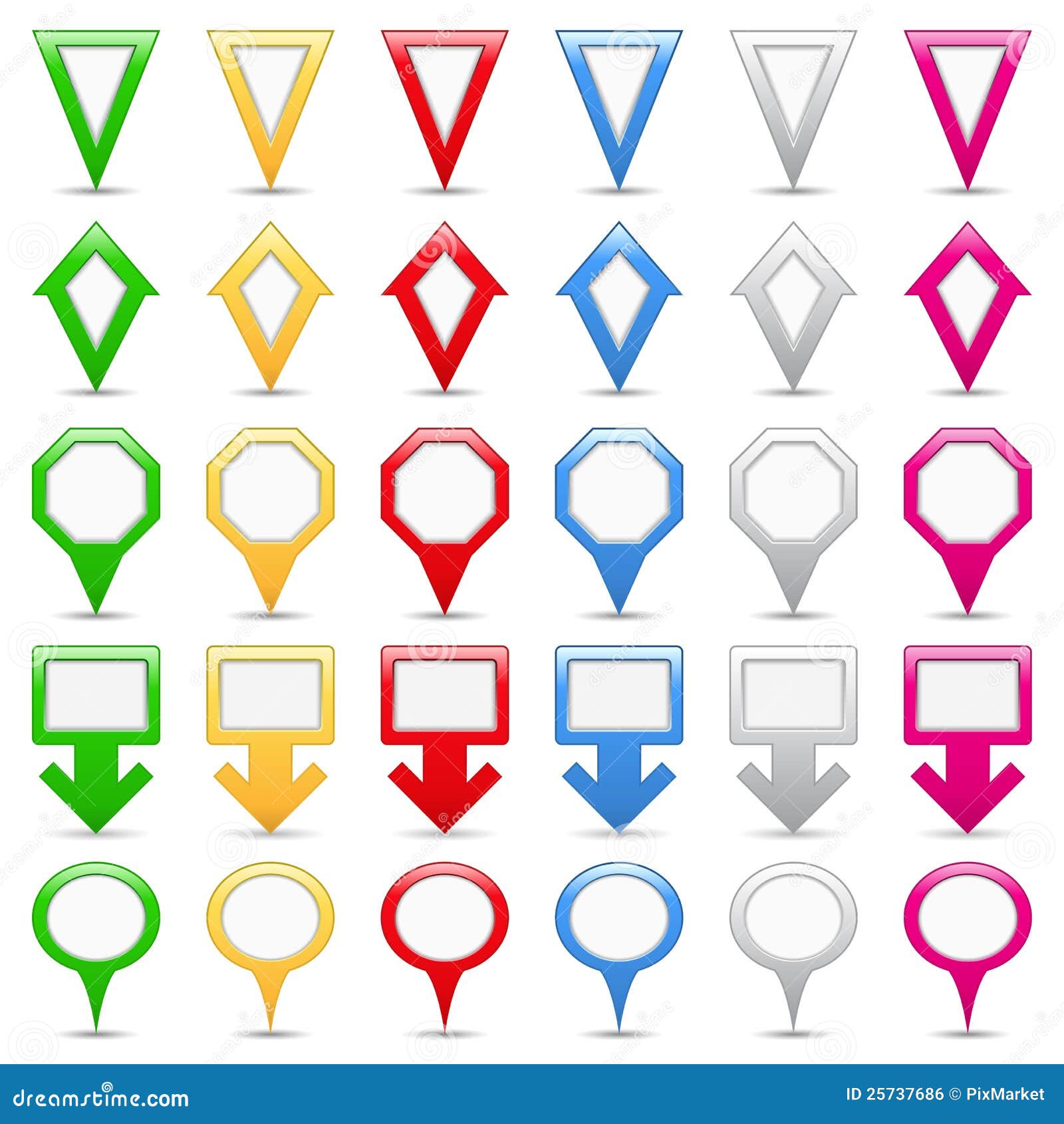 Map Markers stock vector. Illustration of element, blue - 25737686