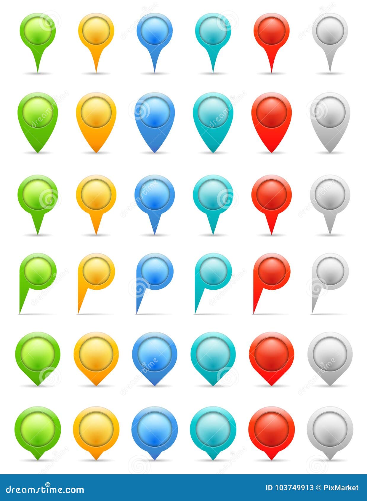 Map Markers stock vector. Illustration of icon, design - 103749913