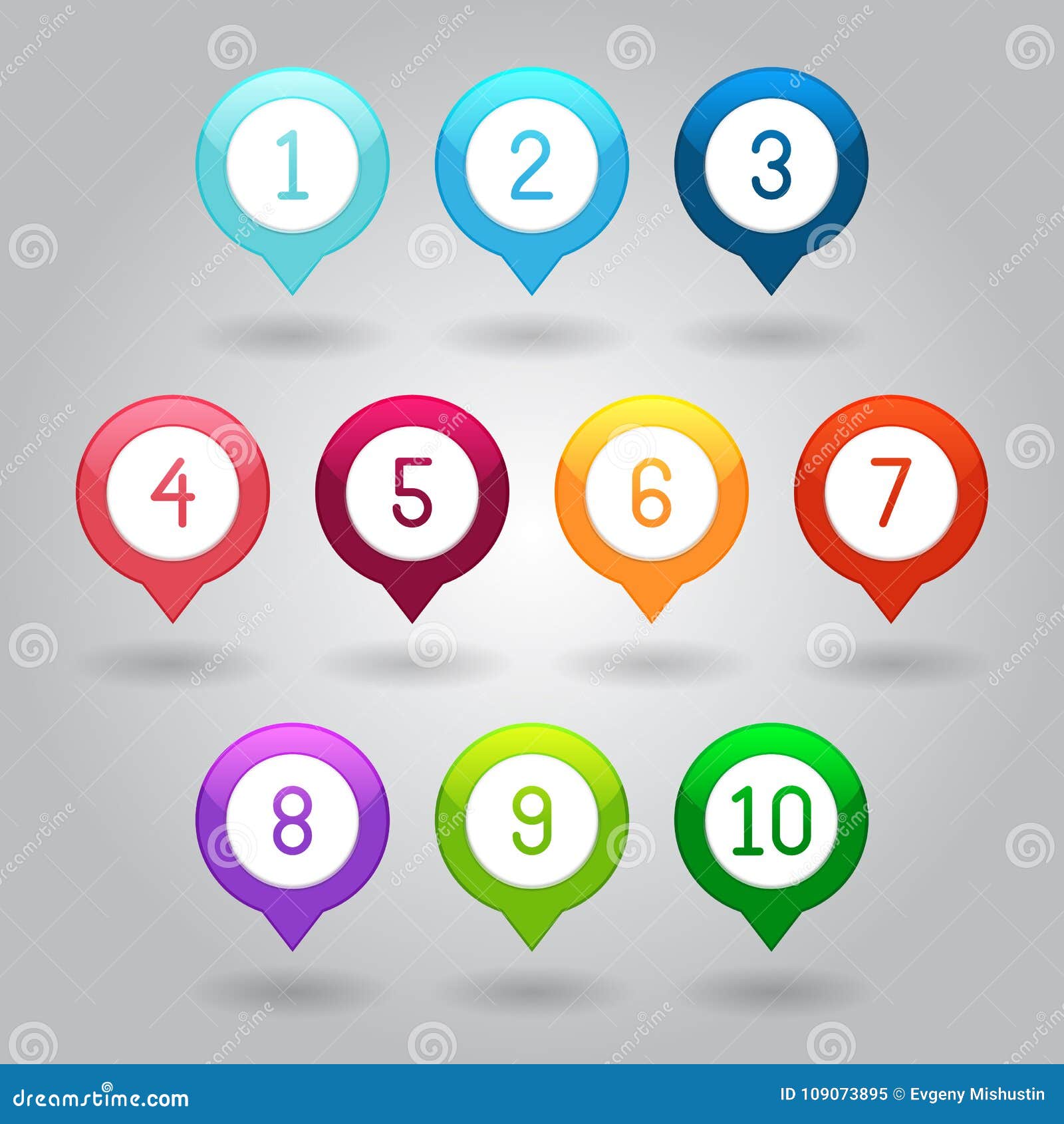 Map Markers with Numbers Vector Eps10 Illustration Stock Vector ...