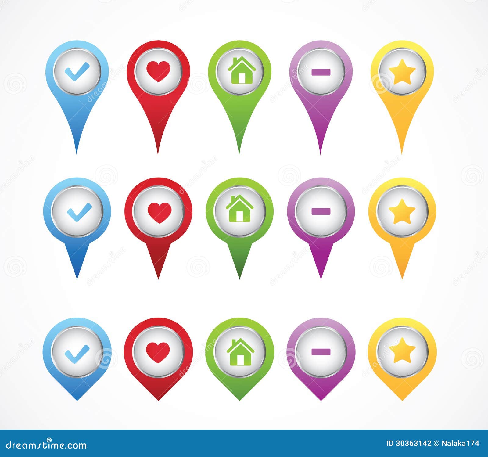 Map markers with numbers stock vector. Illustration of navigation ...