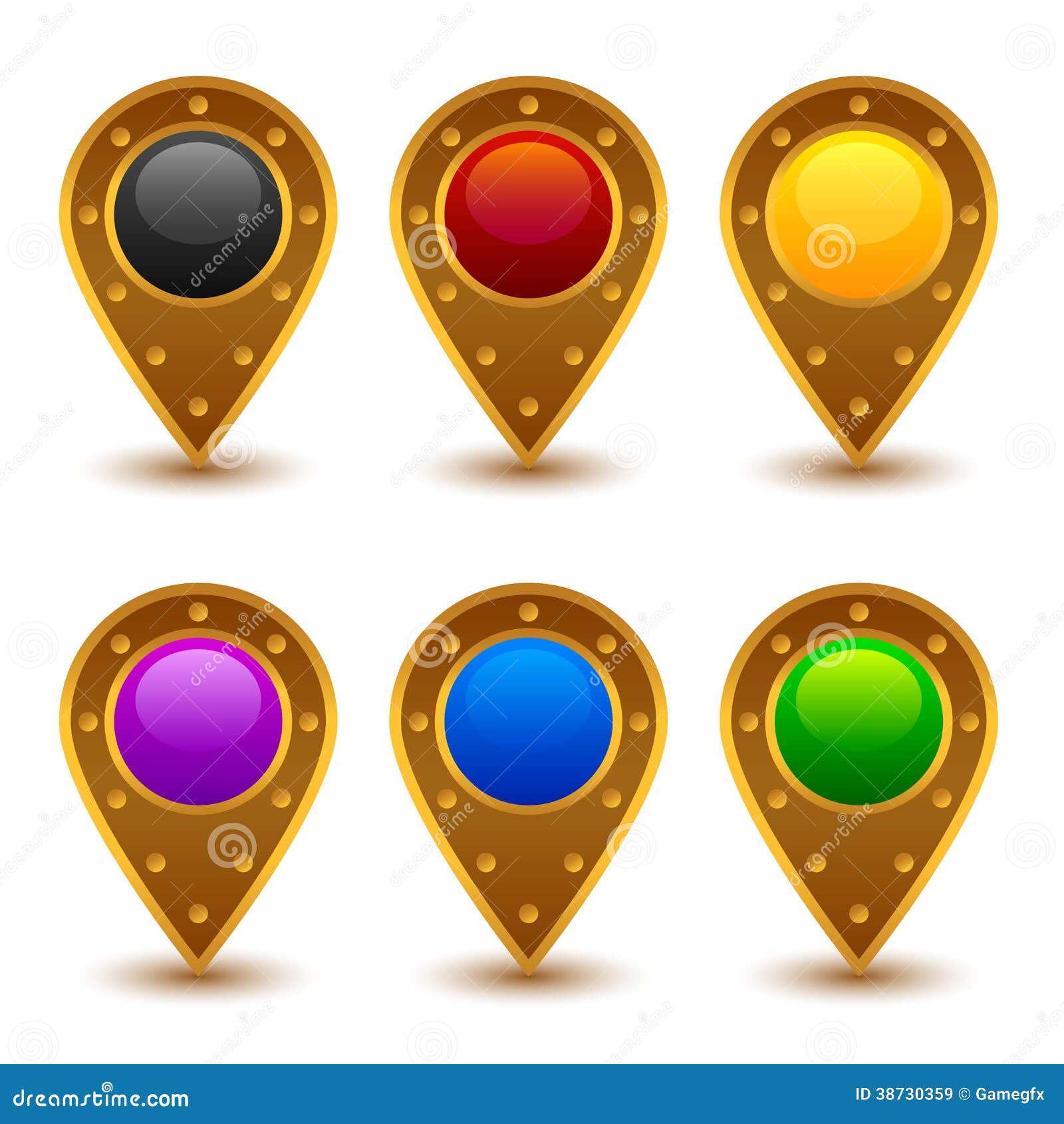 Map markers 4 stock illustration. Illustration of sign - 38730359