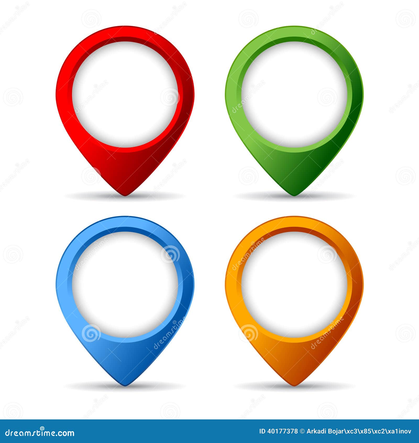 Map markers stock vector. Illustration of bright, location - 40177378