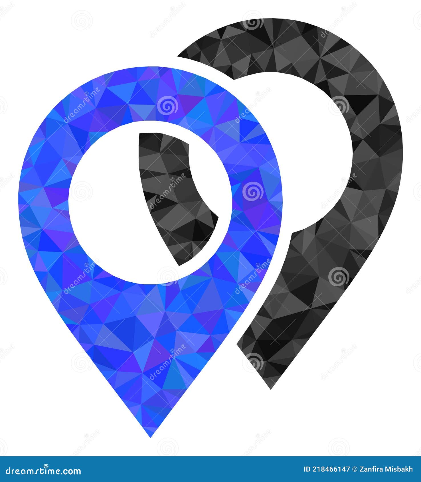 Map Markers Triangle Lowpoly Flat Icon Stock Vector - Illustration of ...