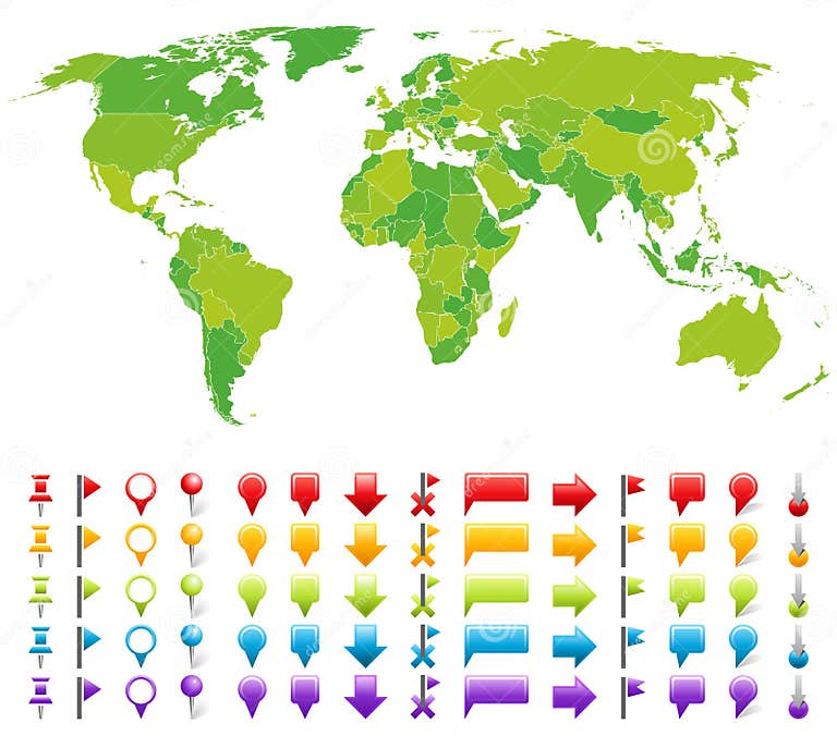 Map with marks stock vector. Illustration of presentation - 16285091