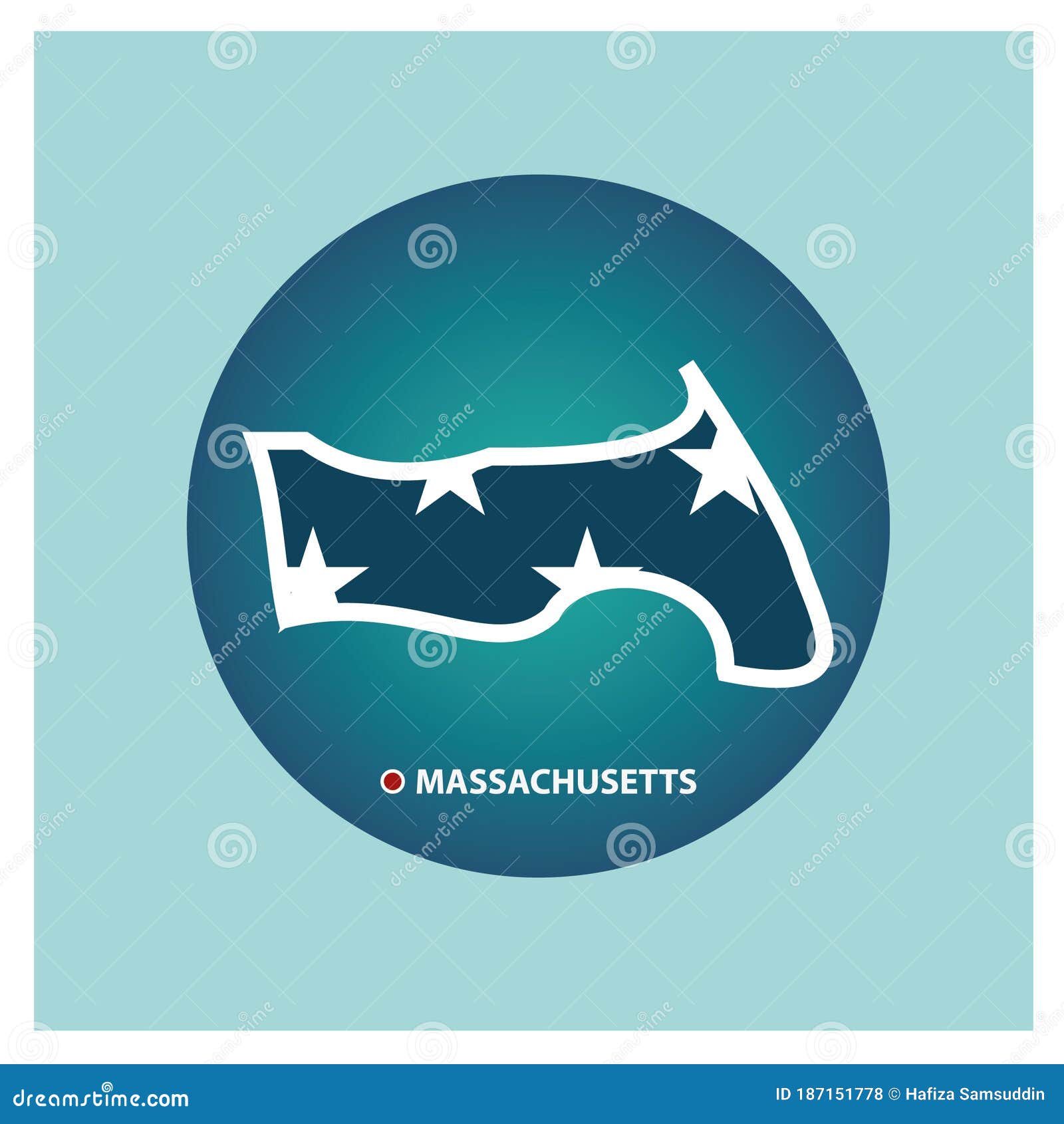 Map of Massachusetts State. Vector Illustration Decorative Design Stock ...