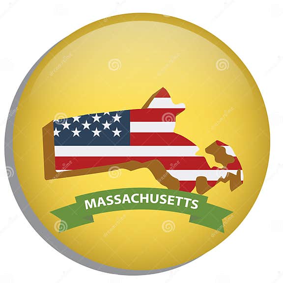 Map of Massachusetts State. Vector Illustration Decorative Design Stock ...