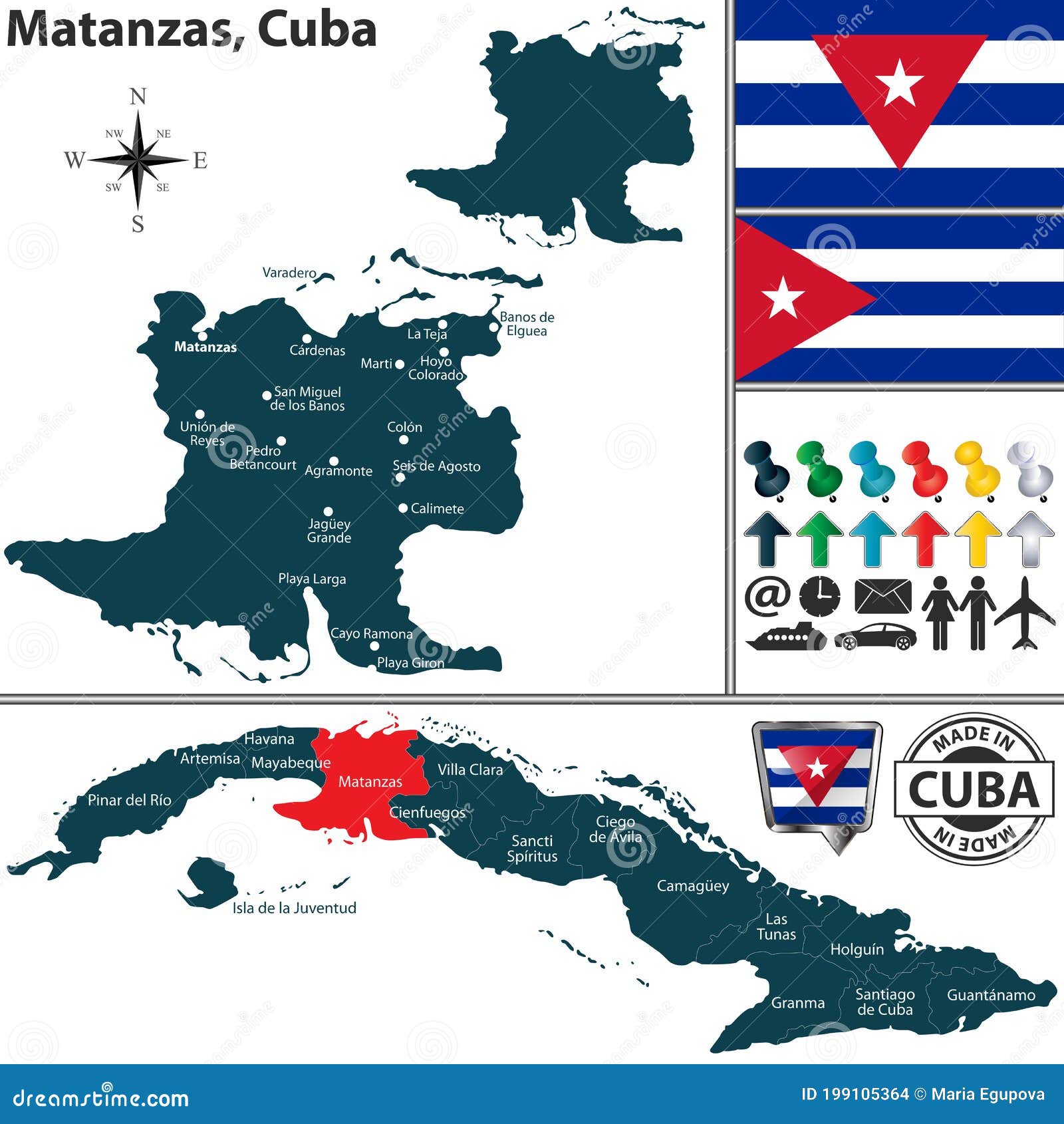 Map of Matanzas, Cuba stock vector. Illustration of vector - 199105364