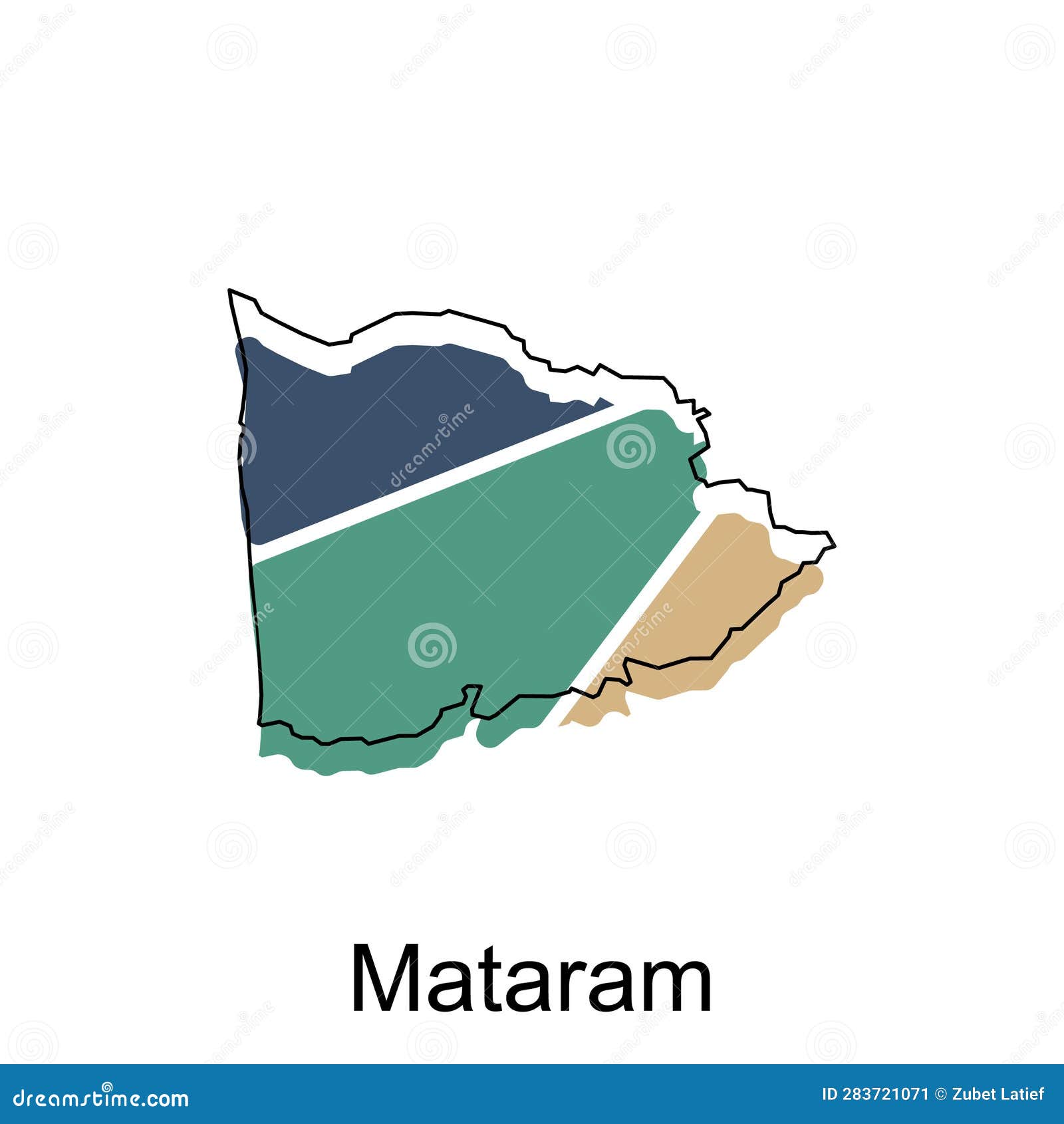 Map of Mataram Element Graphic Illustration Template Stock Vector ...