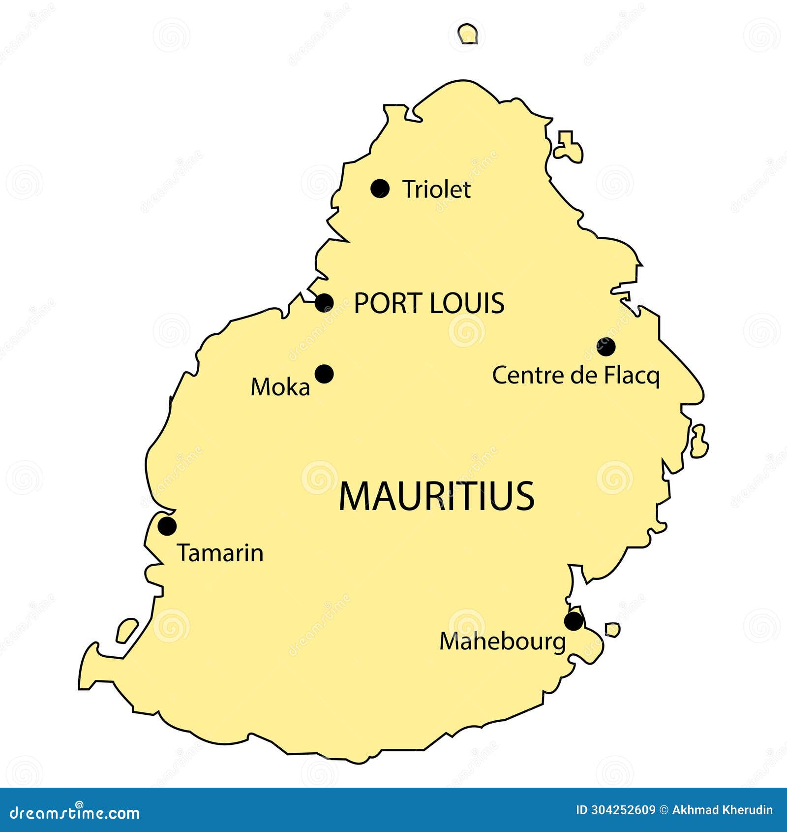 Map of mauritius stock illustration. Illustration of element - 304252609