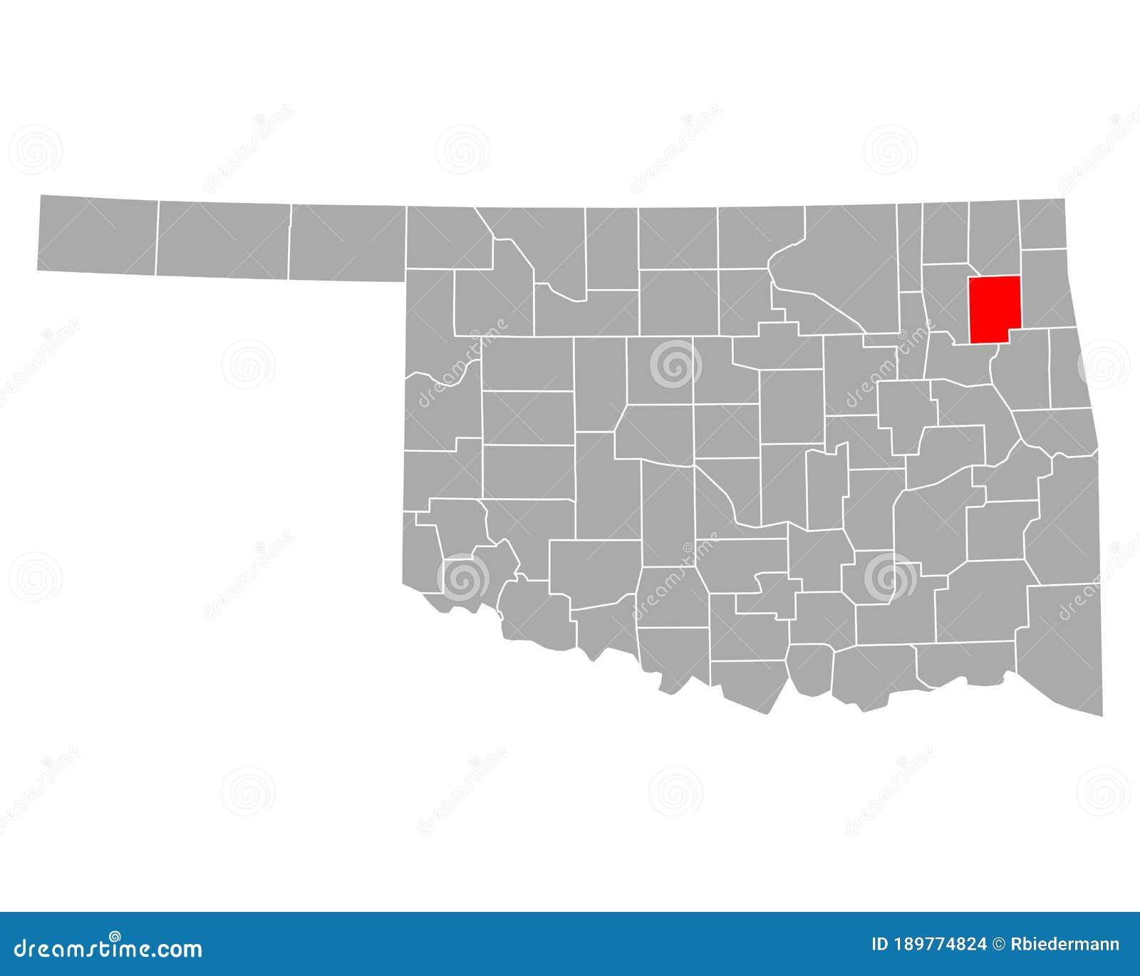 Map of Mayes in Oklahoma stock vector. Illustration of locator - 189774824