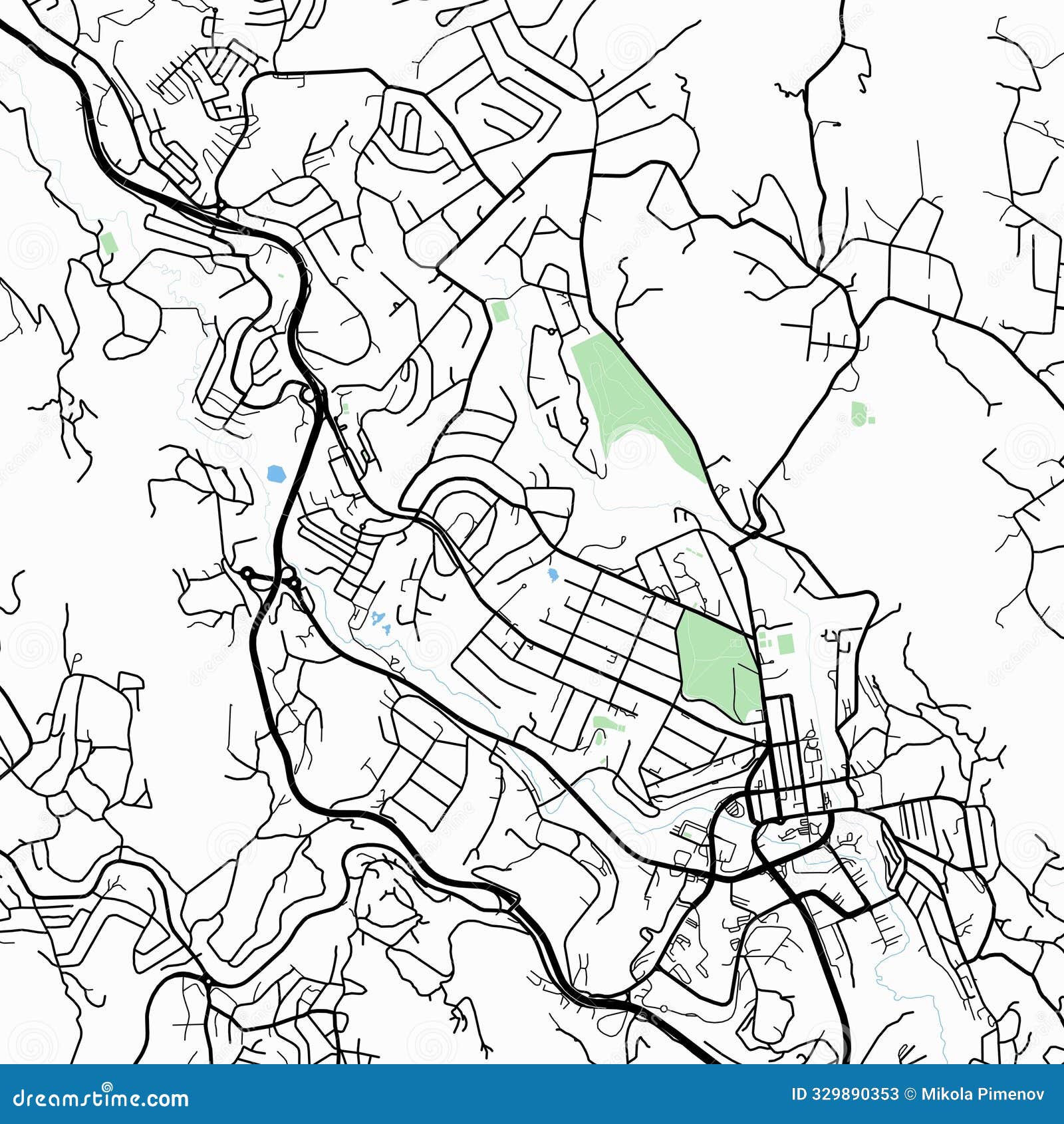 Mbabane City Kingdom Of Eswatini, Swaziland, Hhohho District Map Vector ...