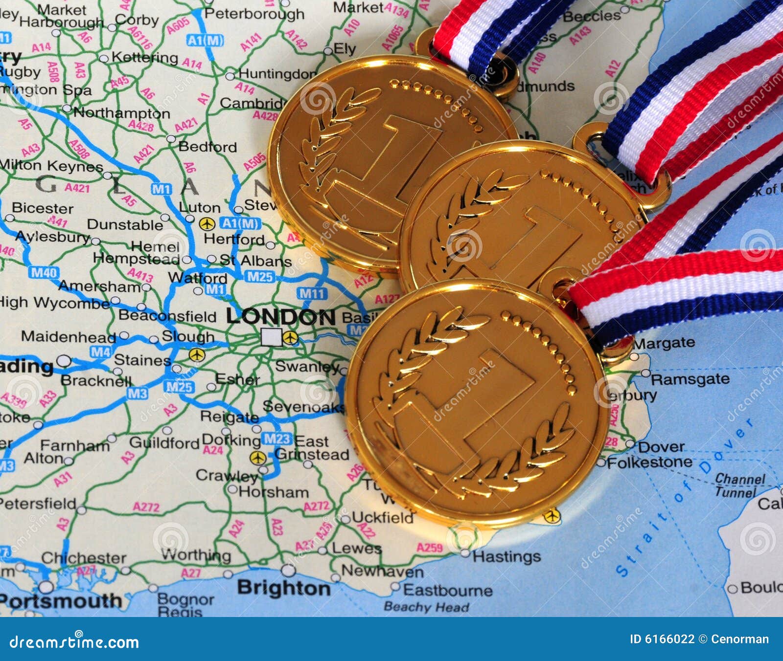 Map and medals stock photo. Image of location, medals - 6166022