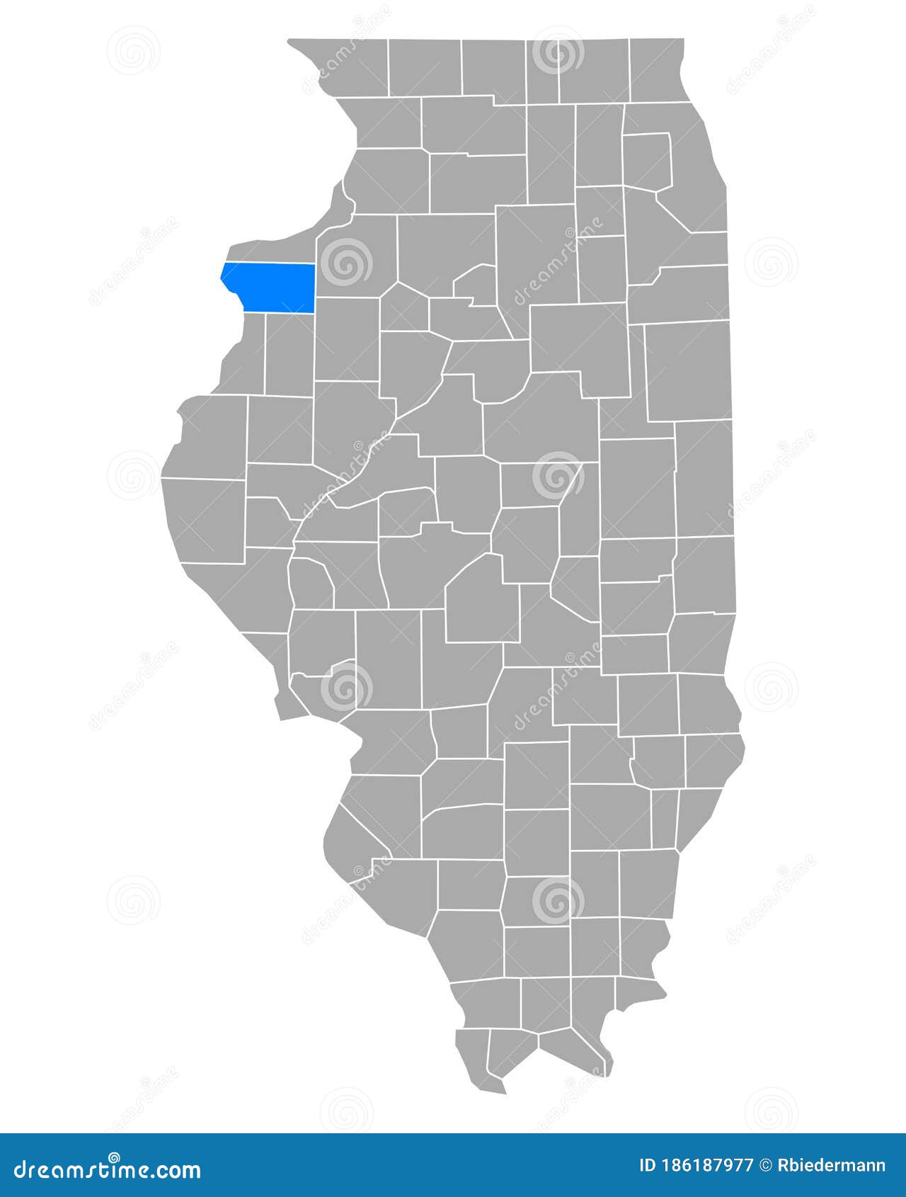 Map of Mercer in Illinois stock vector. Illustration of region - 186187977