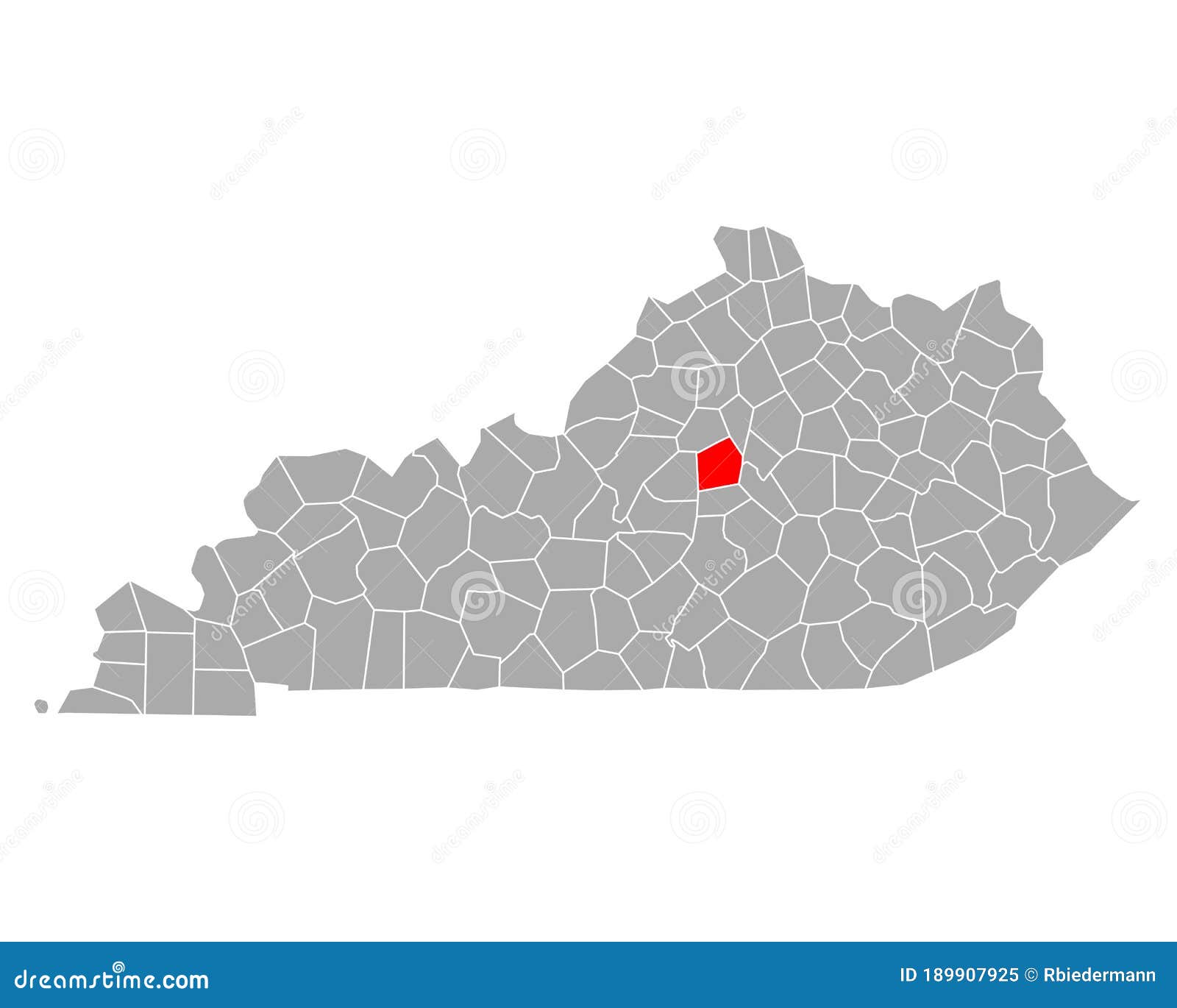 Map of Mercer in Kentucky stock vector. Illustration of geography ...
