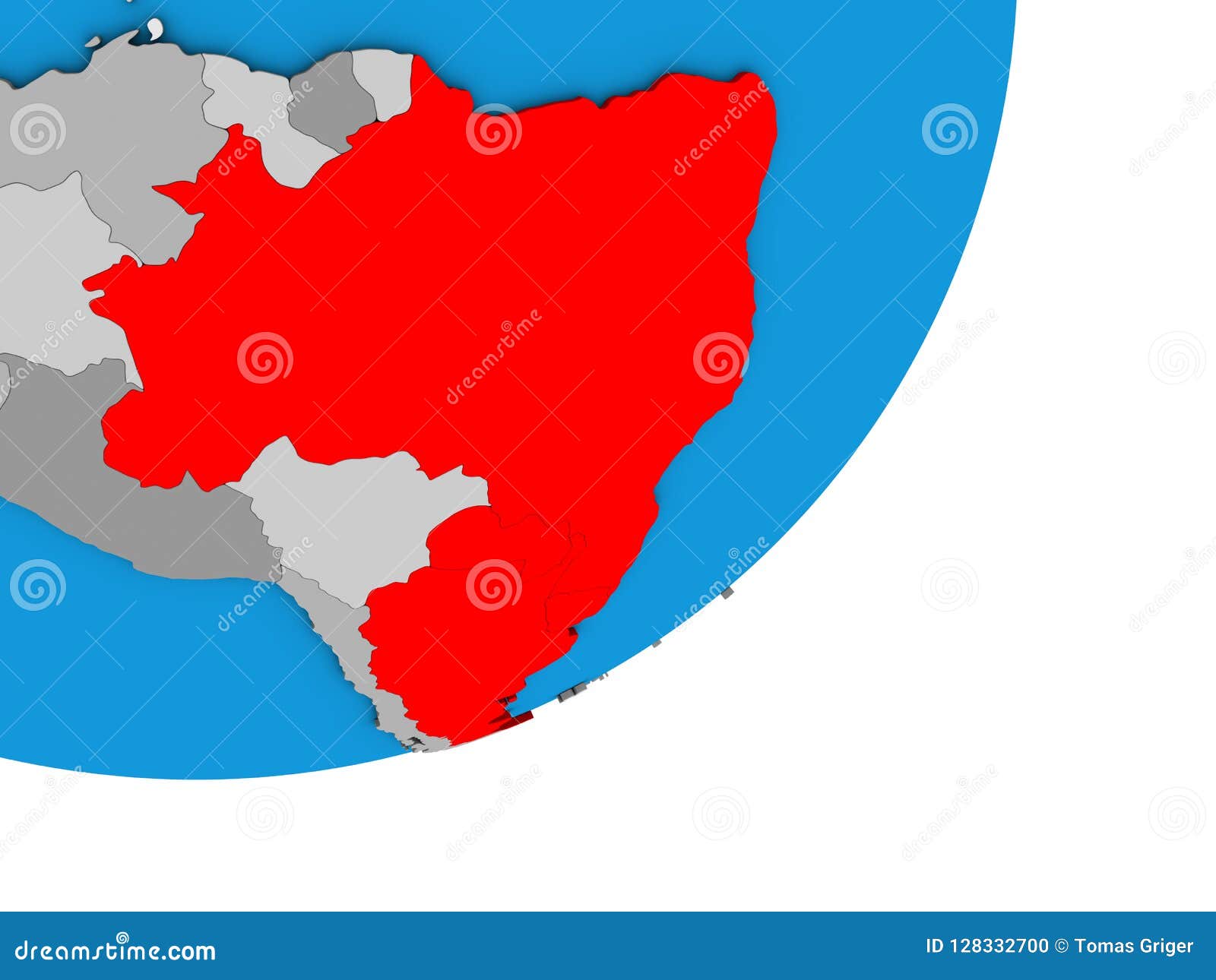 Map of Mercosur Memebers on 3D Globe Stock Illustration - Illustration ...