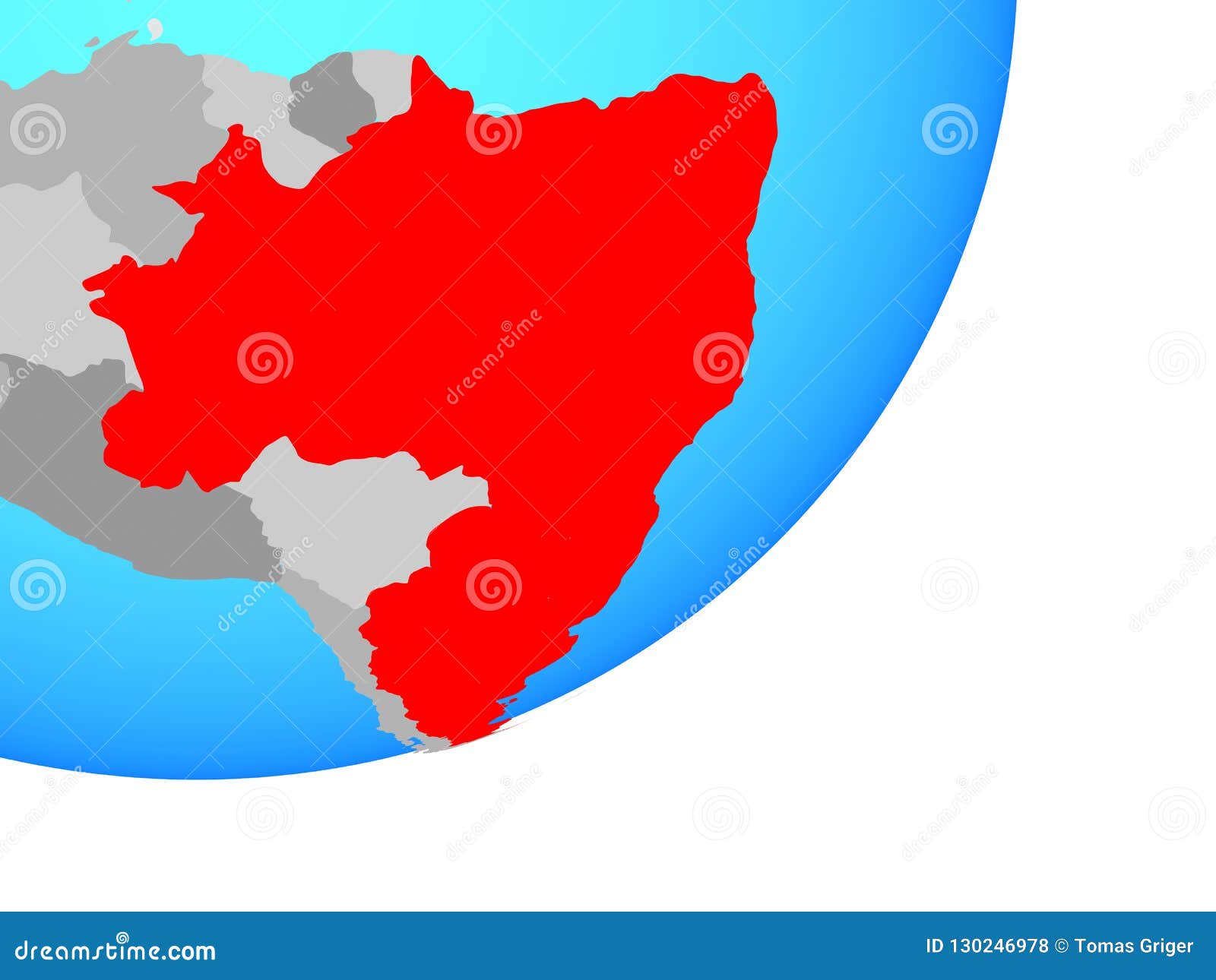 Map of Mercosur Memebers on Globe Stock Illustration - Illustration of ...