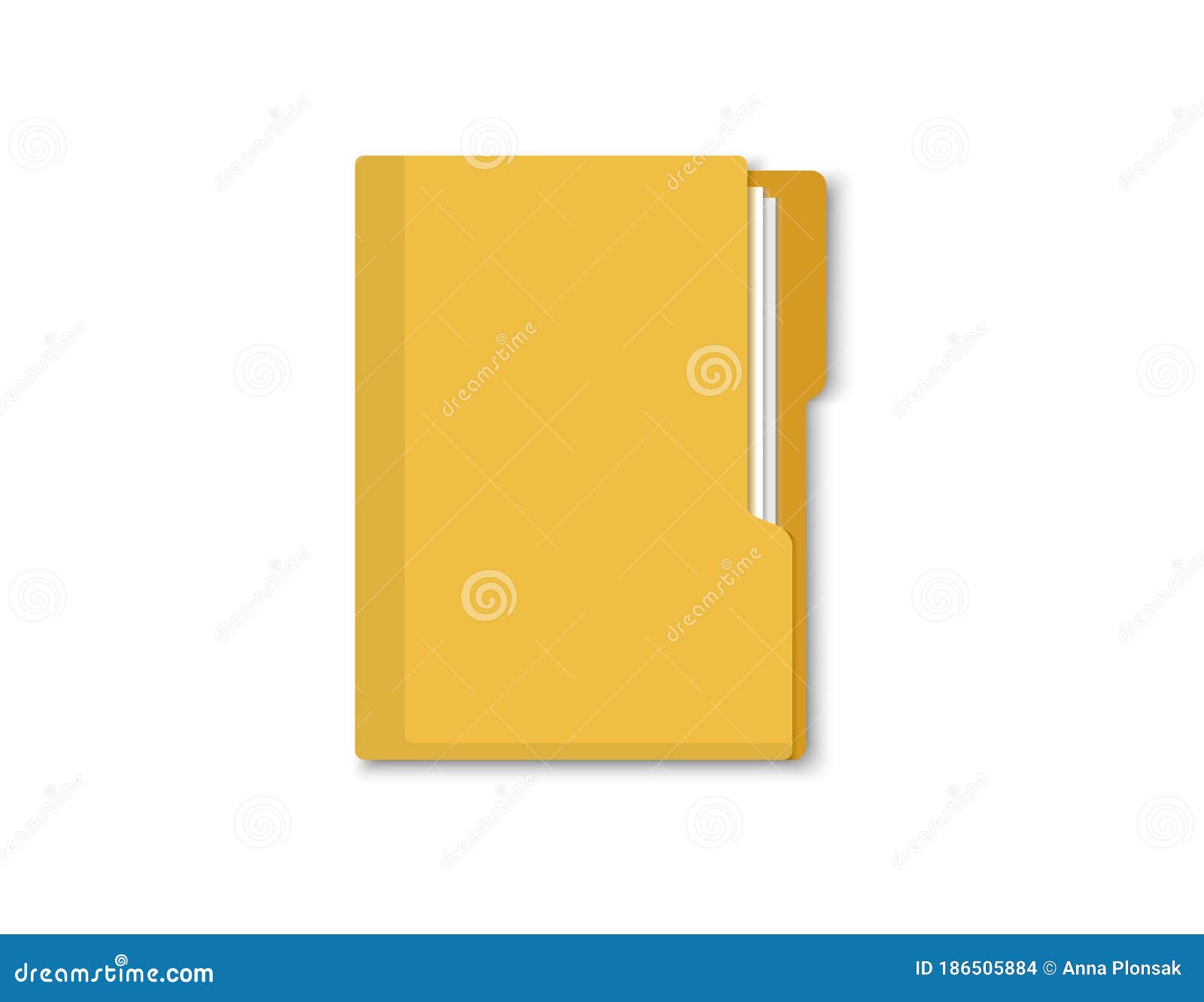 Map Met Documenten. Map Voor Effecten. Vectorvlakke Stijl Stock ...