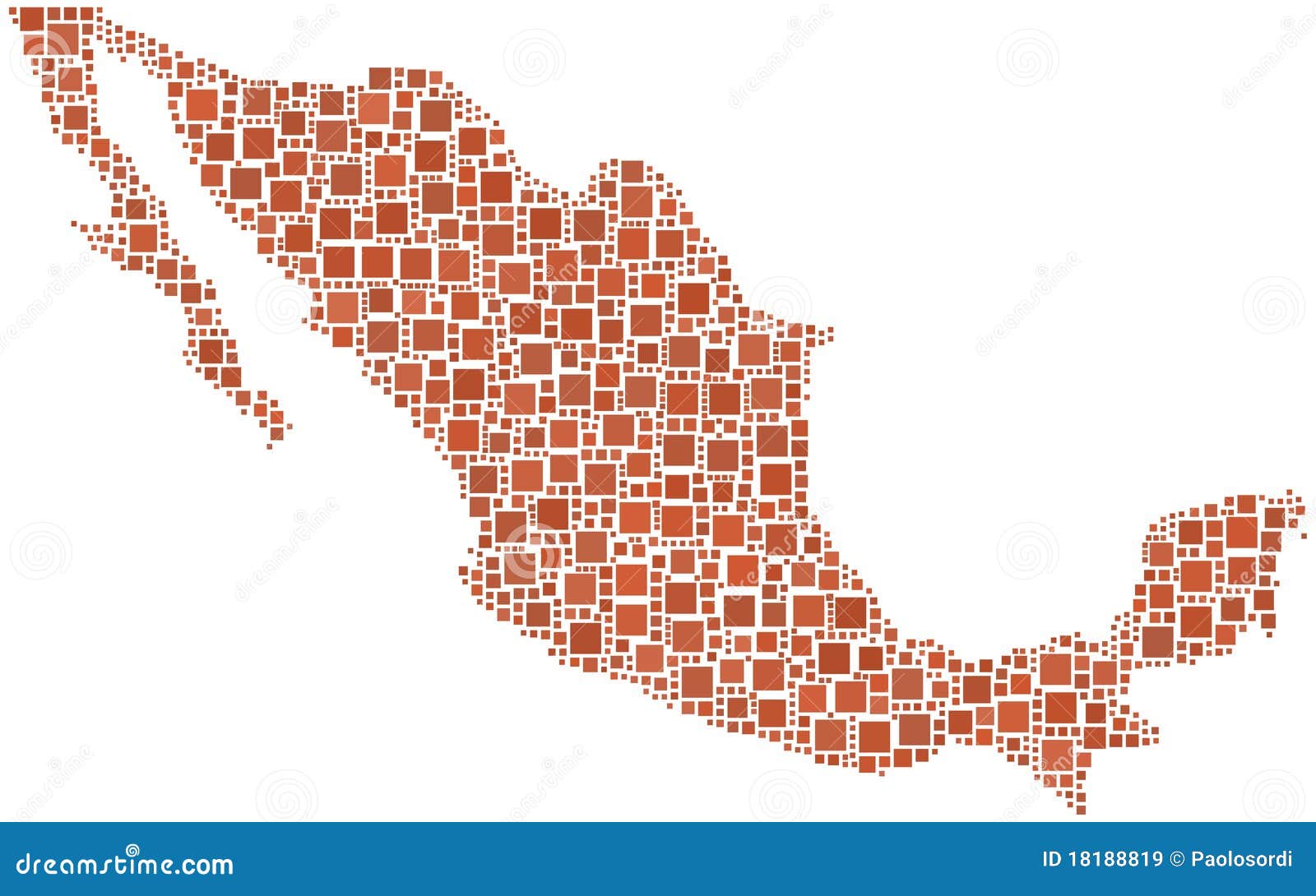 Map of Mexico (America) stock vector. Illustration of isolated - 18188819