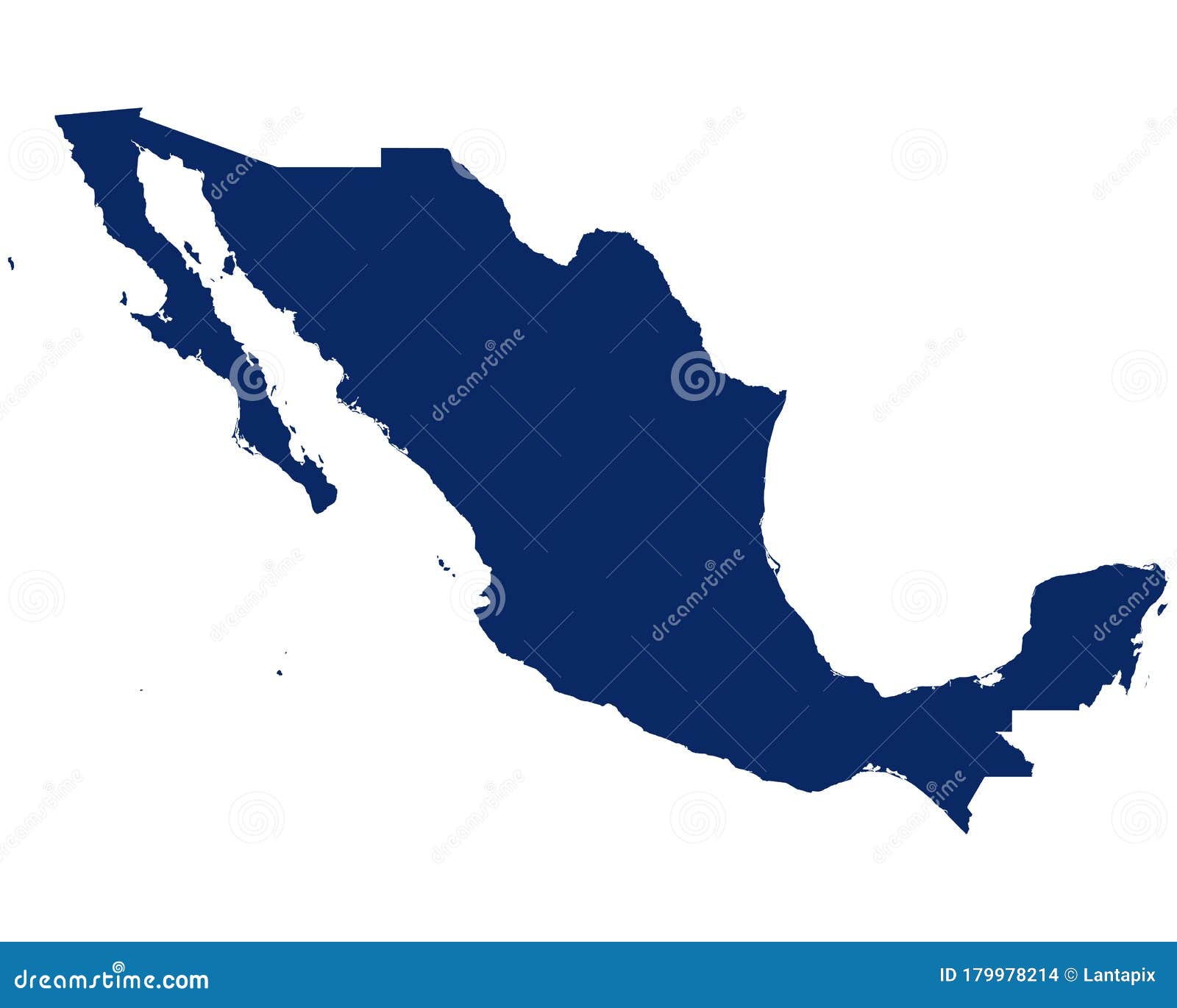 Map of Mexico in Blue Colour Stock Vector - Illustration of blue ...