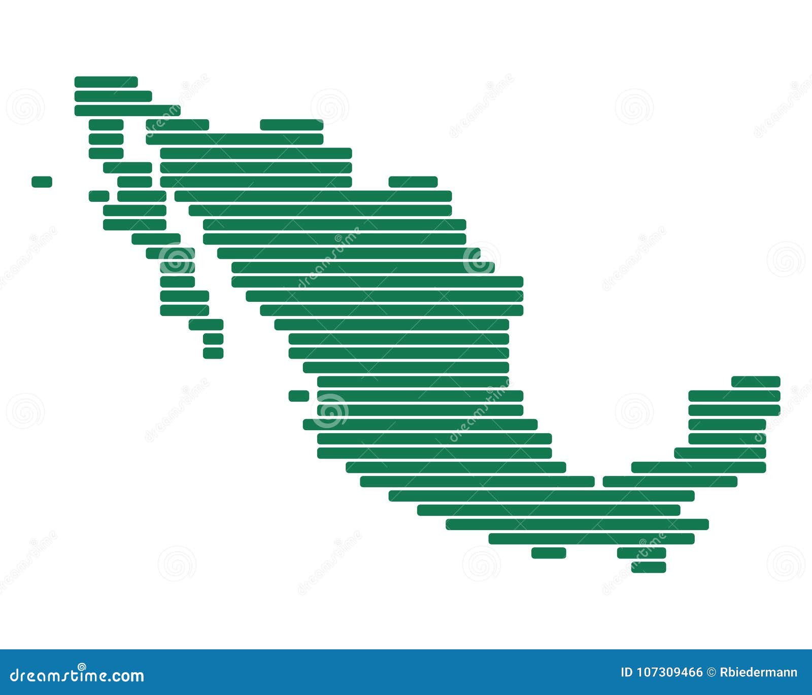 Map of Mexico stock vector. Illustration of green, point - 107309466