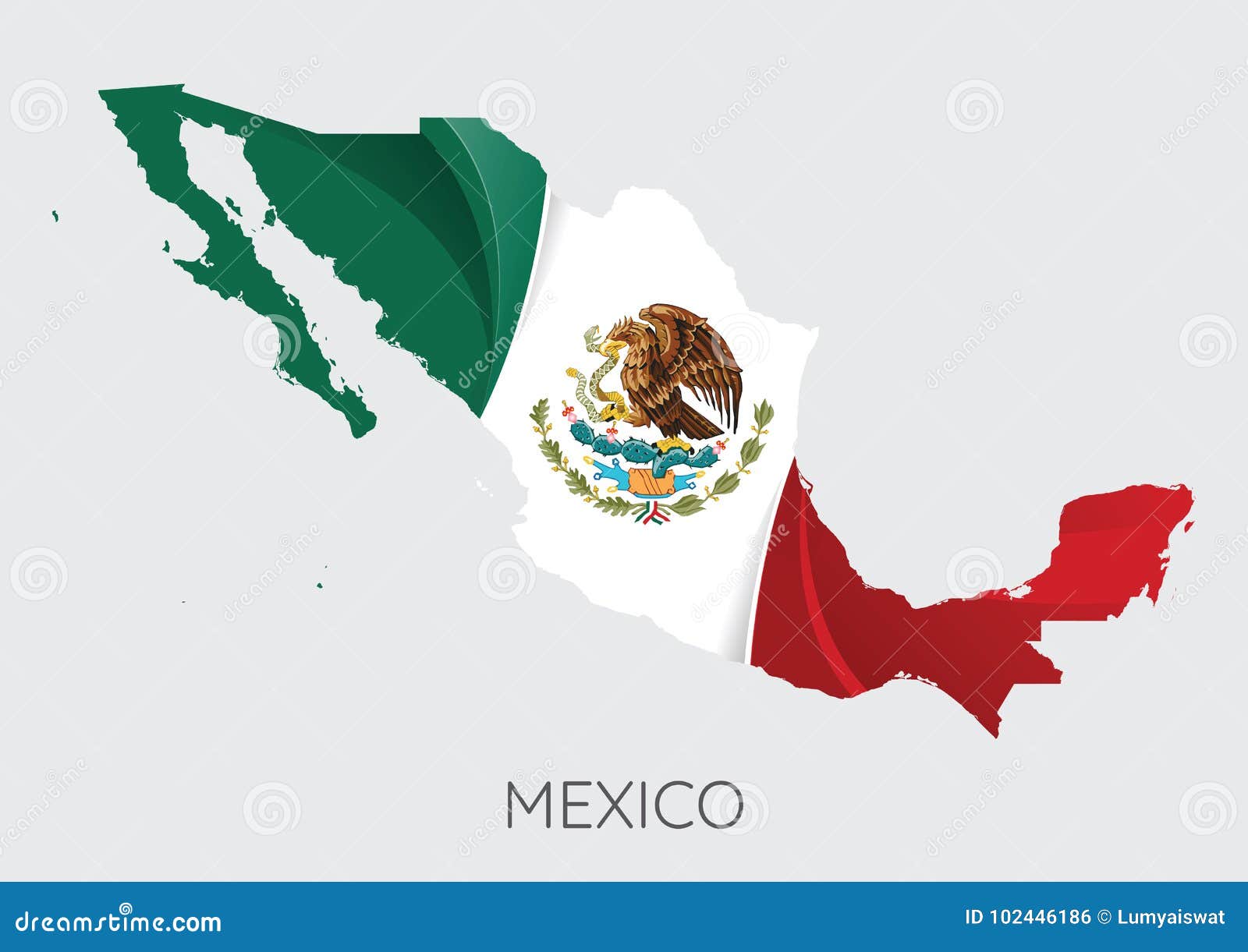 Map of Mexico stock vector. Illustration of background - 102446186