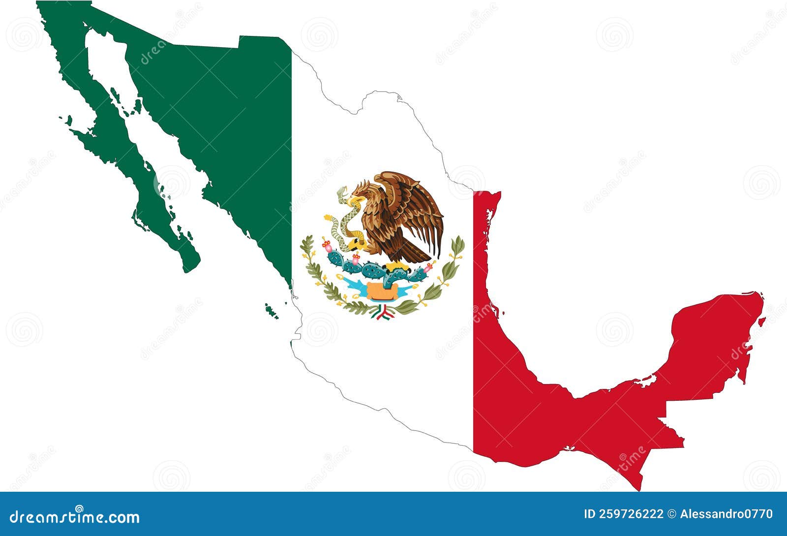 Map of Mexico with flag stock illustration. Illustration of government ...