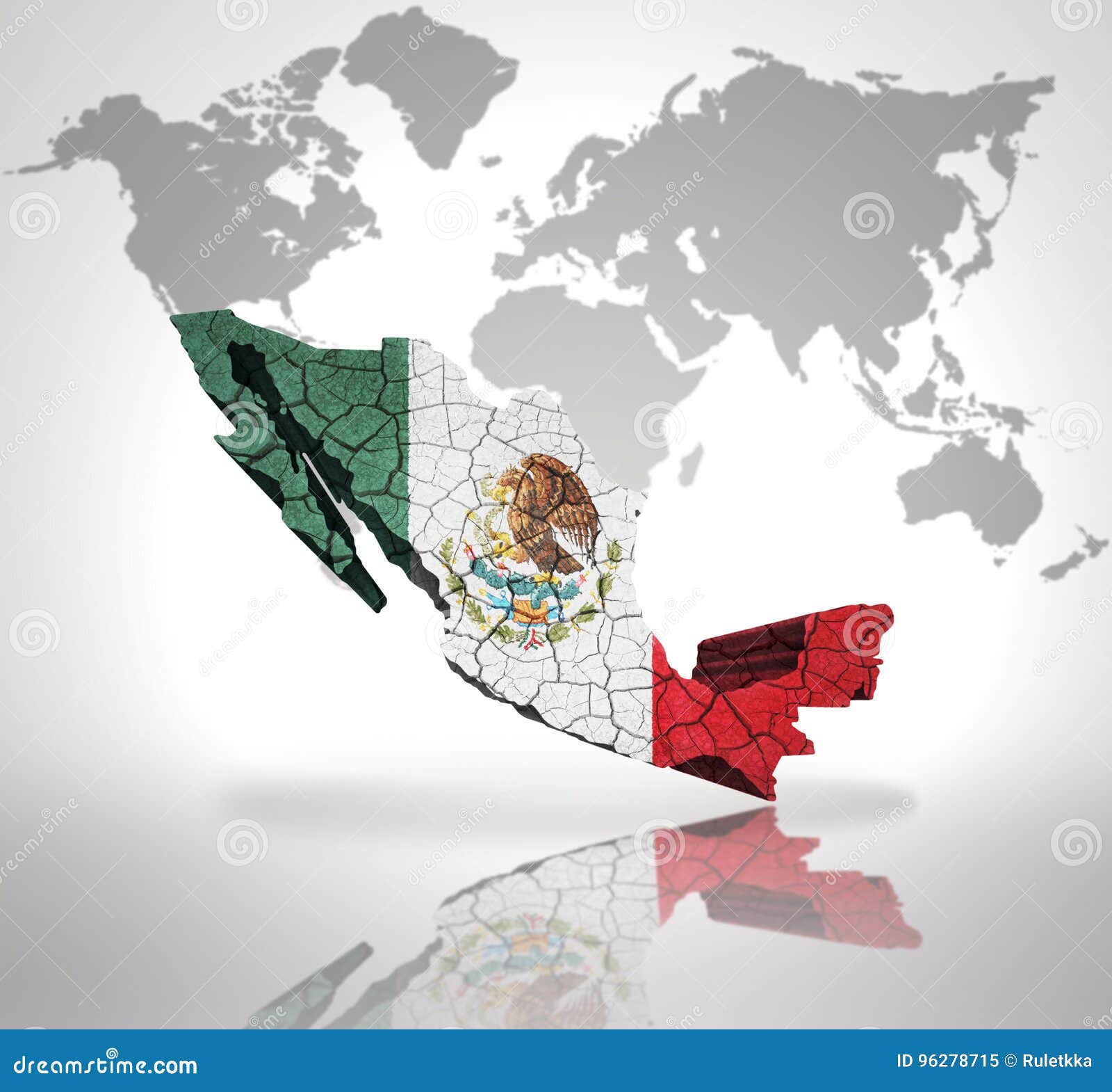 Map of Mexico stock illustration. Illustration of patriotic - 96278715