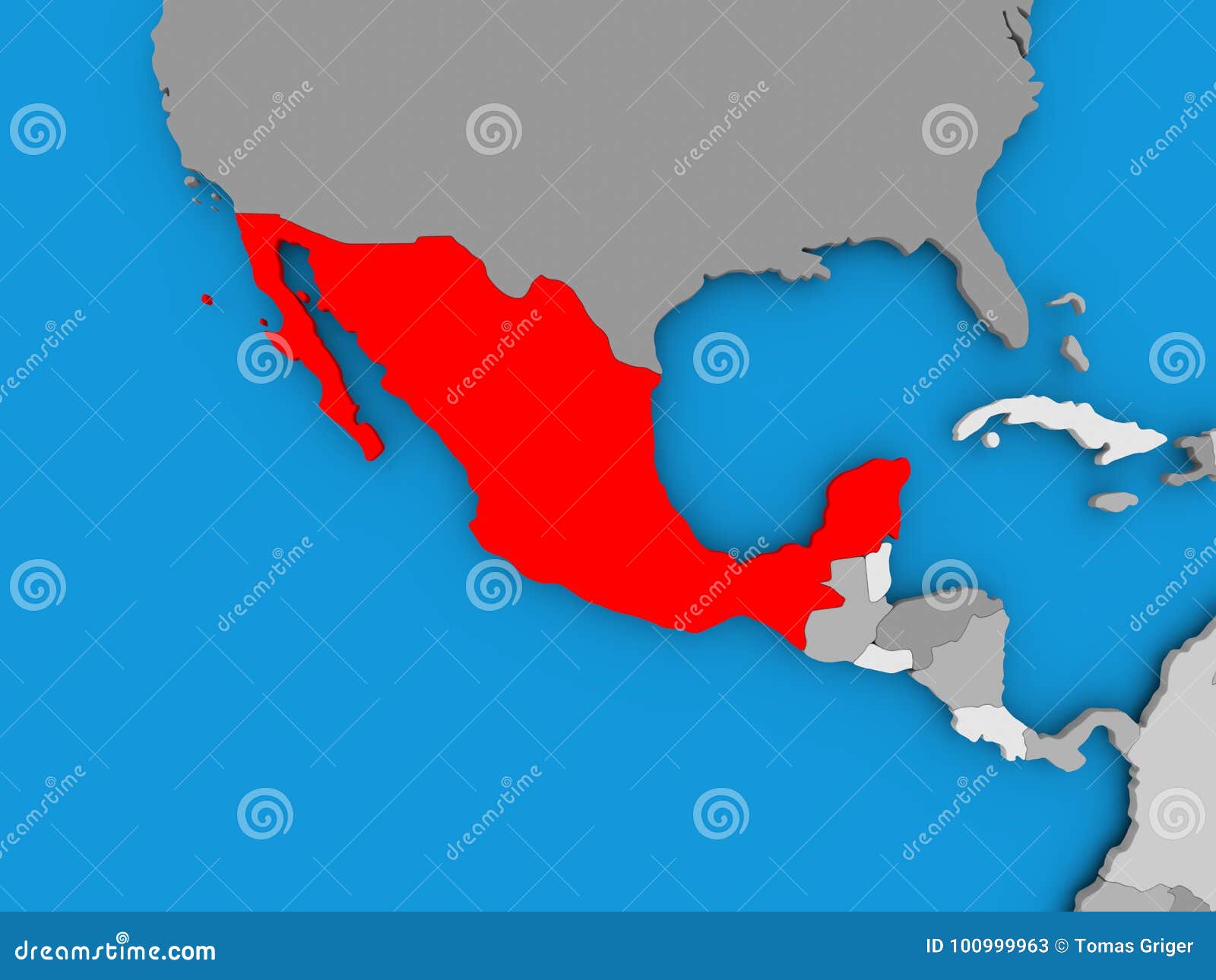 Map of Mexico stock illustration. Illustration of mexican - 100999963